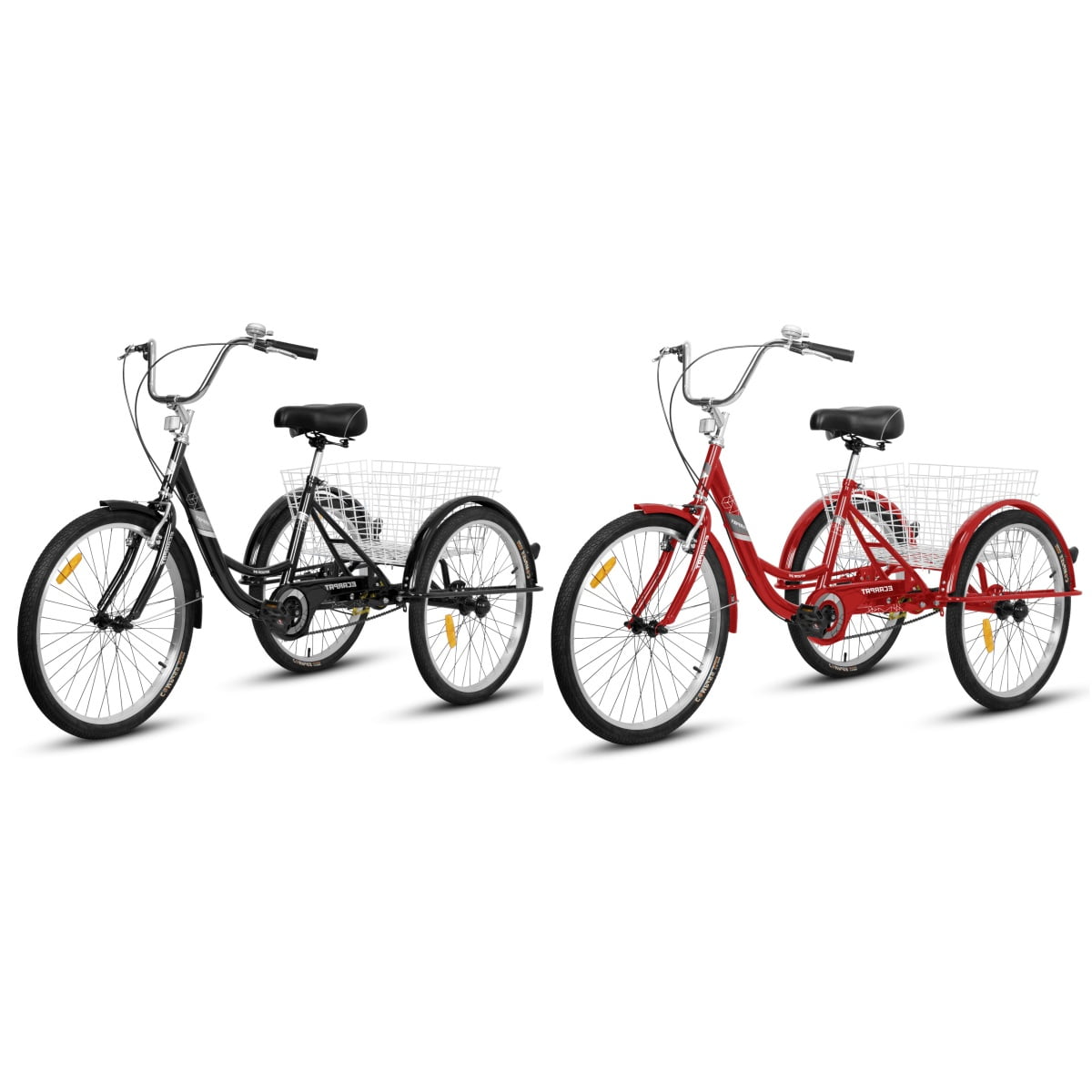 Kojooin 3 Wheels Bike, 24" Tricycles For Mens Womens Seniors With Rear ...