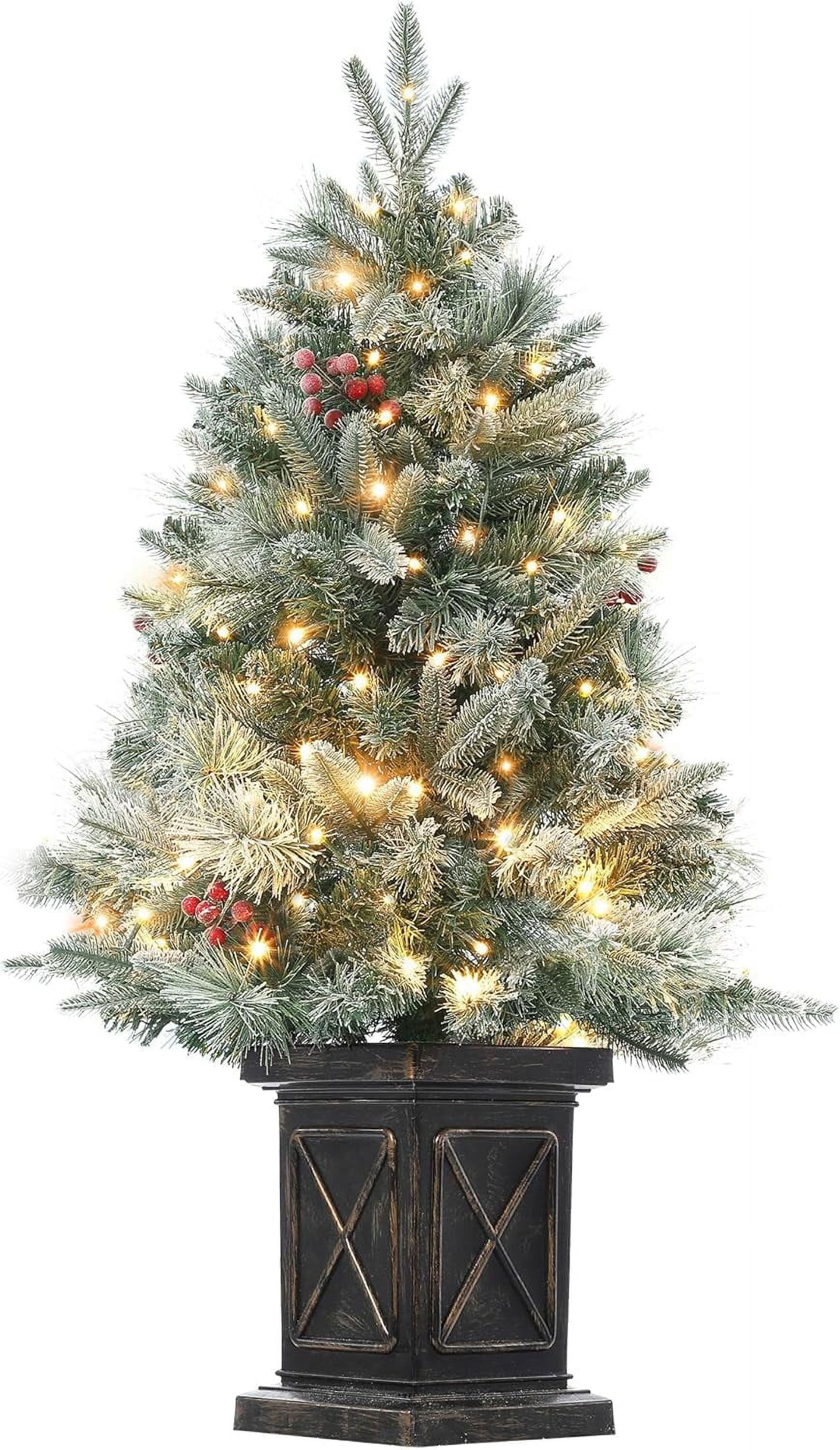 Kojooin 4 Ft Christmas Tree Prelit,Small Christmas Tree with 100 LED ...