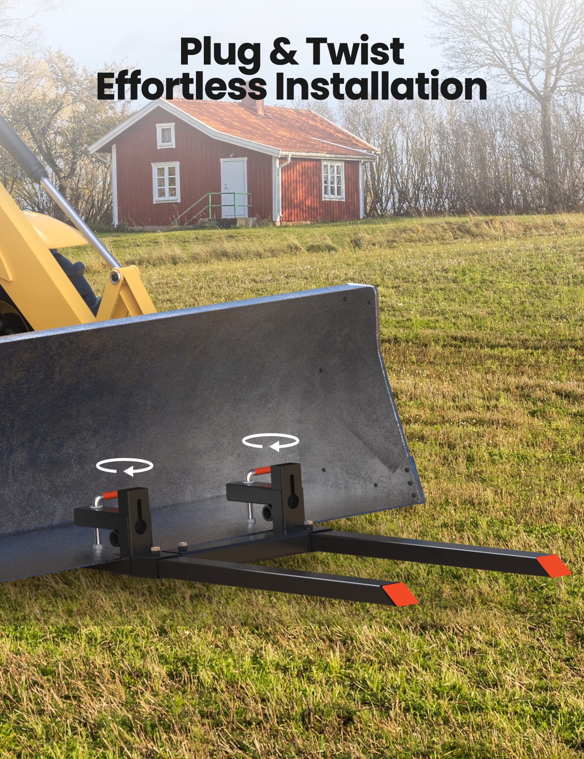 Kojooin 60" Clamp on Pallet Forks, 4000LBS Heavy Duty Quick Attach ...