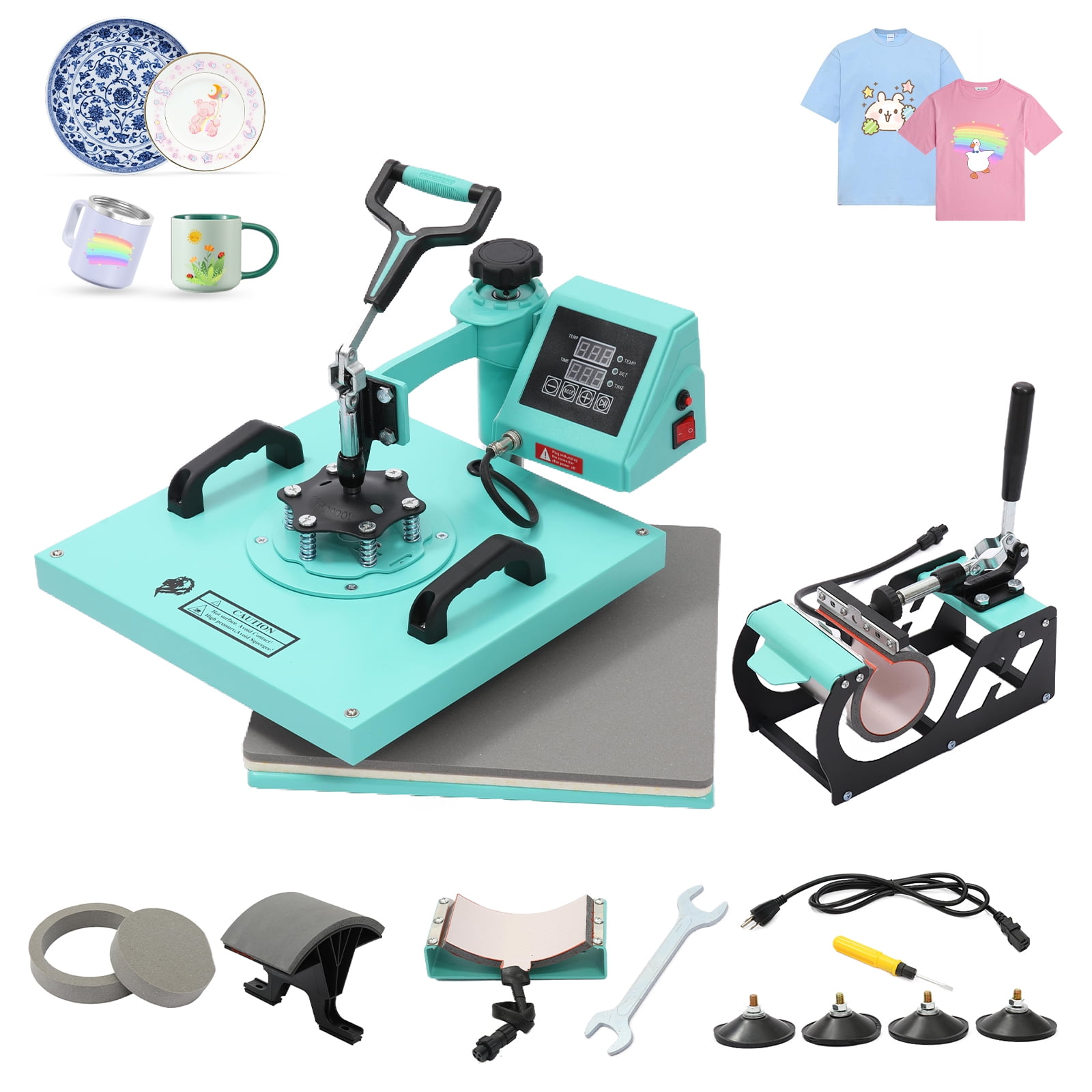 Kojooin 8 in 1 Heat Press Machine,15x15 inch Sublimation Heat Press ...