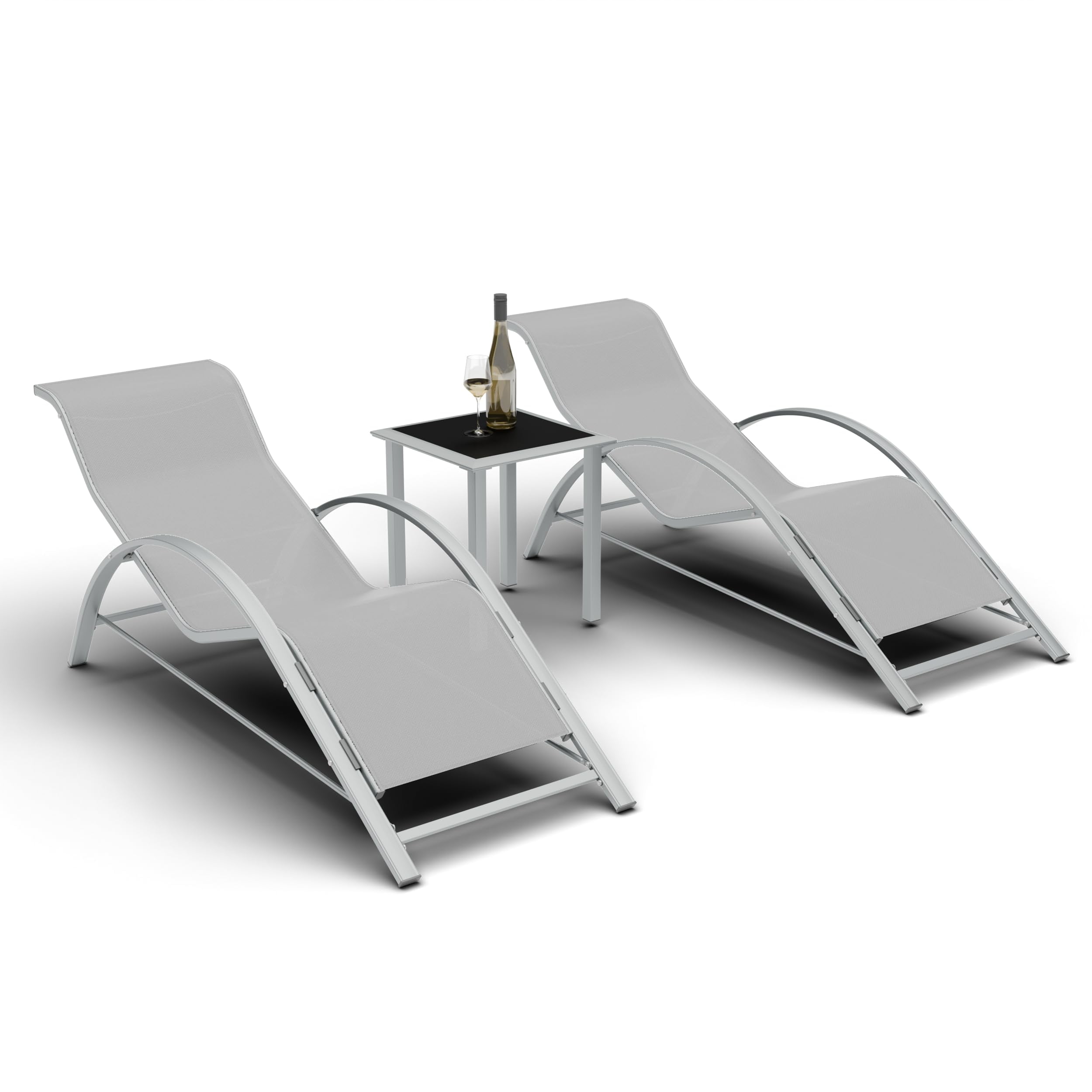 Kojooin All-Weather Chaise Lounge Set - Lightweight Recliners for Deck ...