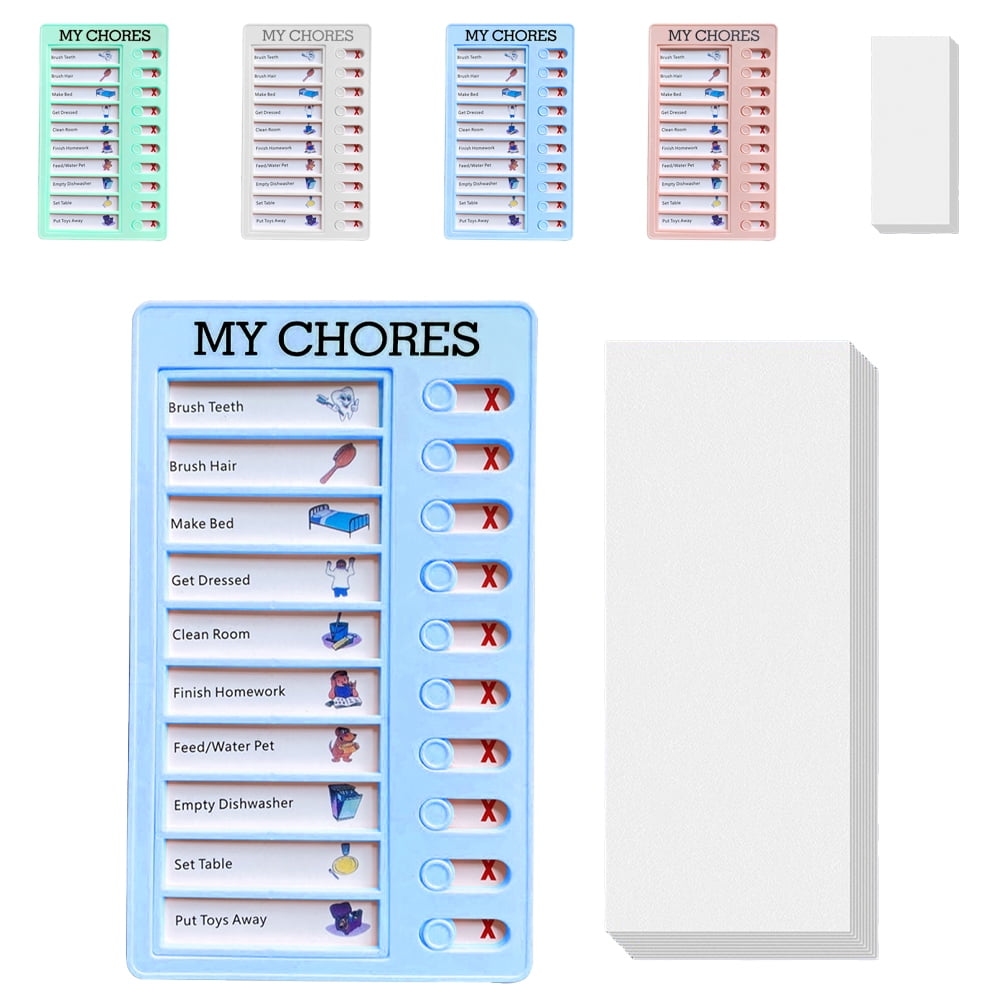 Kojooin Chore Chart For Kids, Reusable To Do List Chores Checklist Task Board, Sliding Routine ...
