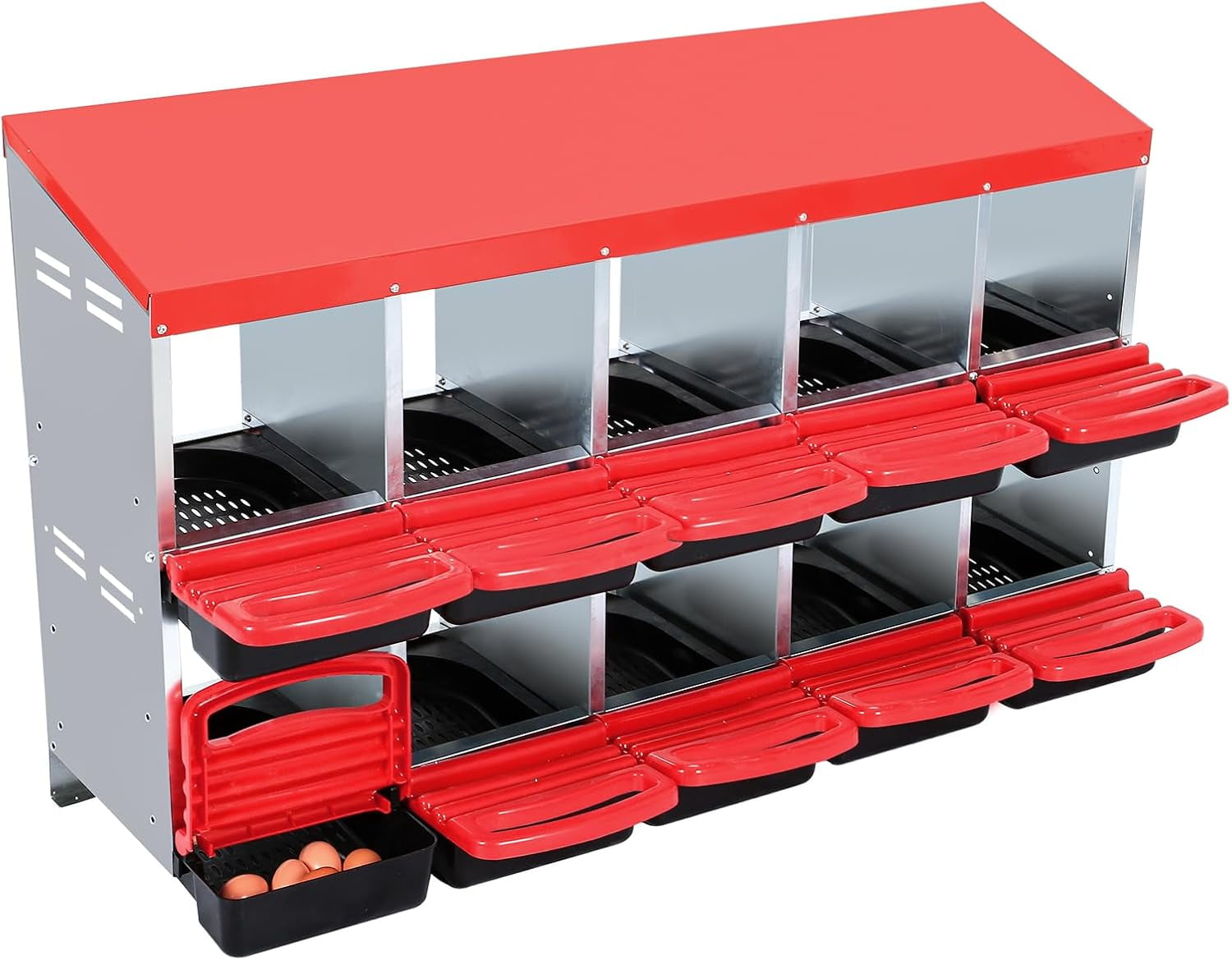 Kojooin Durable Chicken Laying Boxes - 10-Compartment Nesting Boxes ...