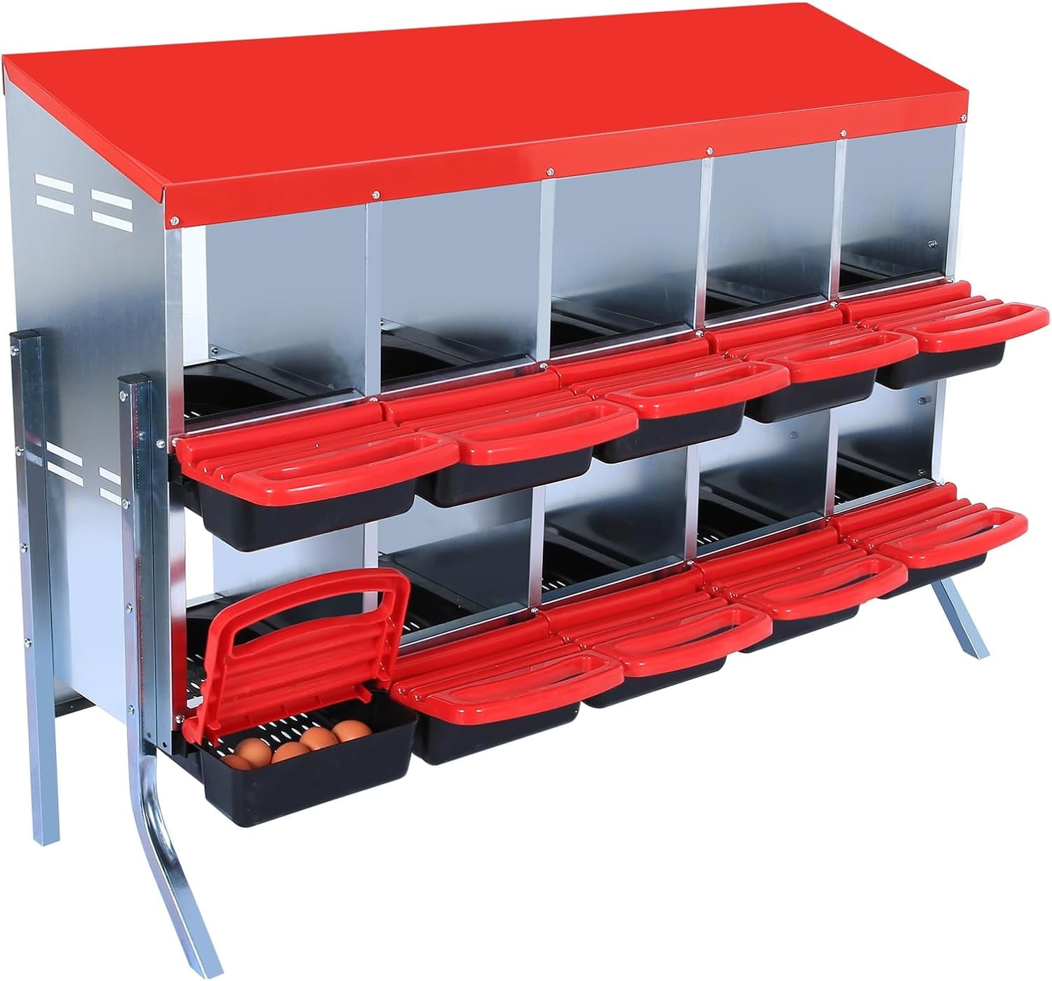 Kojooin Durable Chicken Laying Boxes - 10-Compartment Nesting Boxes ...