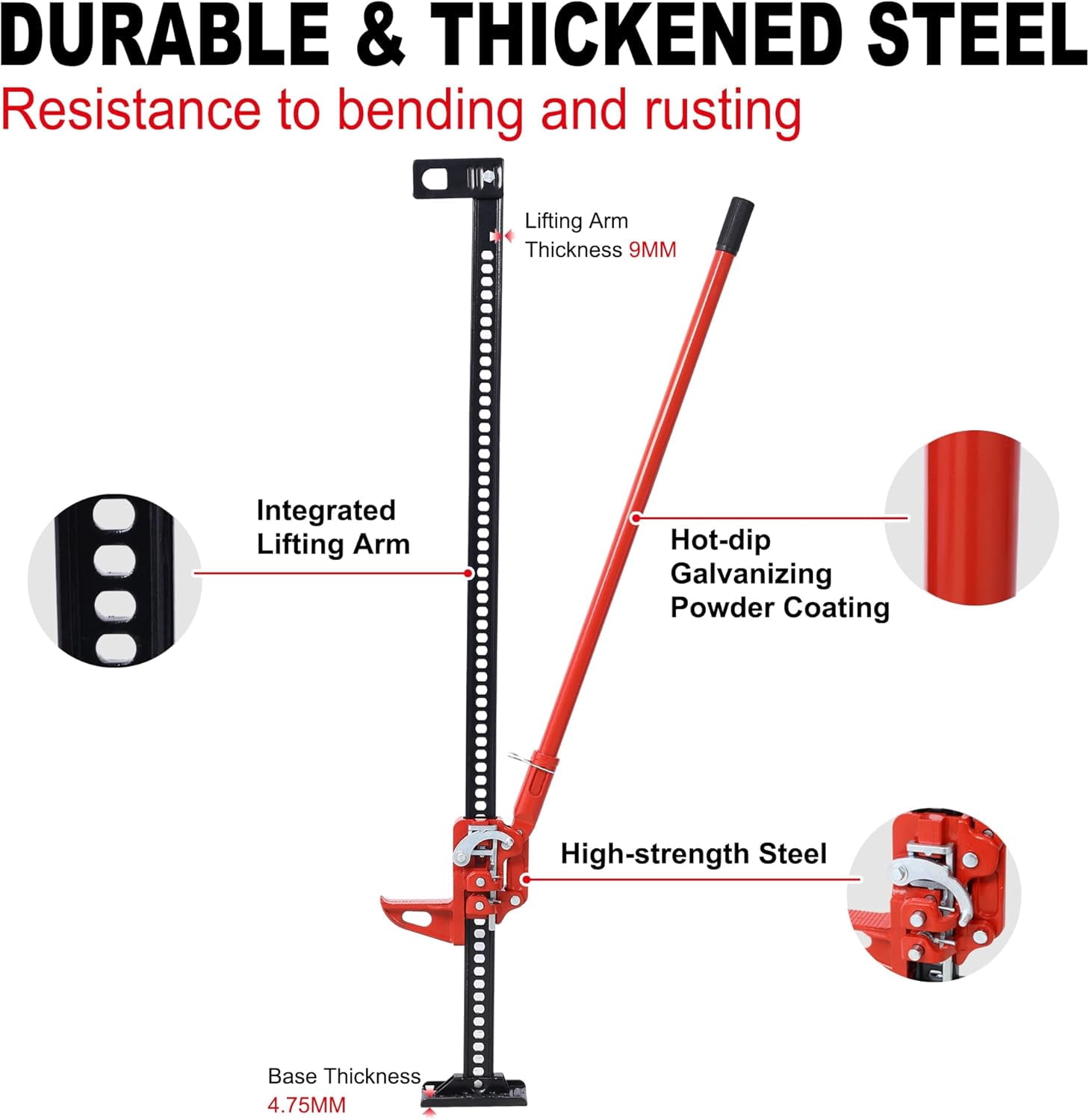 Kojooin Farm Jack,48" High Lift Farm Jack,7000 lbs Capacity Ratcheting ...