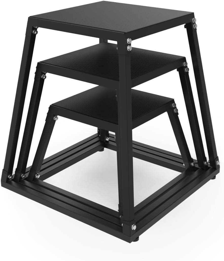Kojooin Heavy-Duty Plyometric Jumping Boxes - Anti-Slip Steel Platforms ...