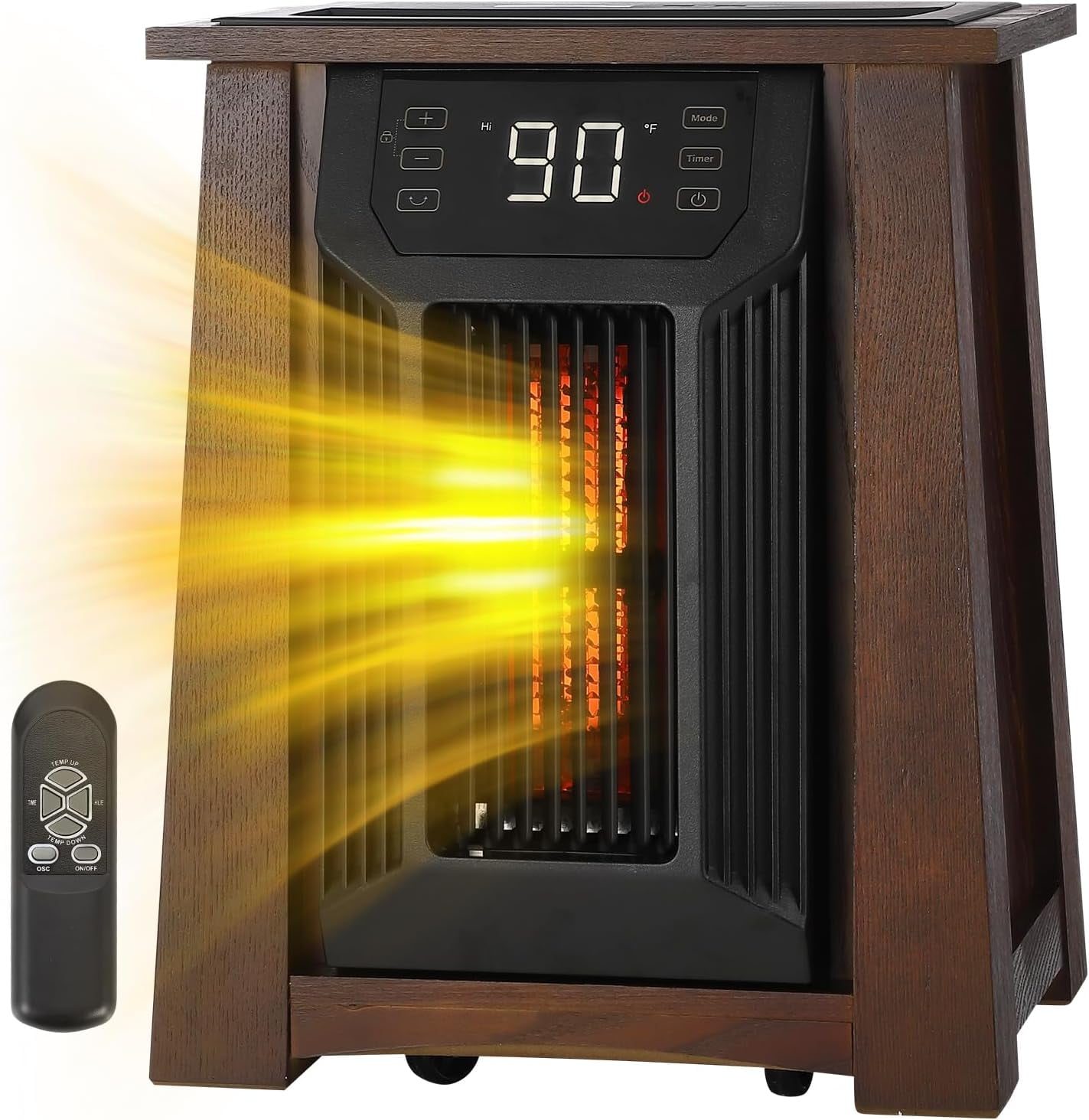 Kojooin Infrared Quartz Space Heater for Indoor Use,1500W Electric Room ...