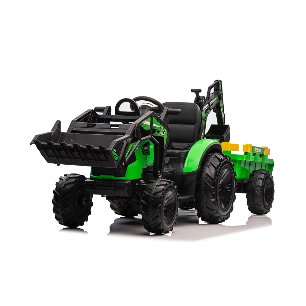 Kojooin Kids Ride on Tractor with Trailer,24V 3 in 1 Battery Powered ...