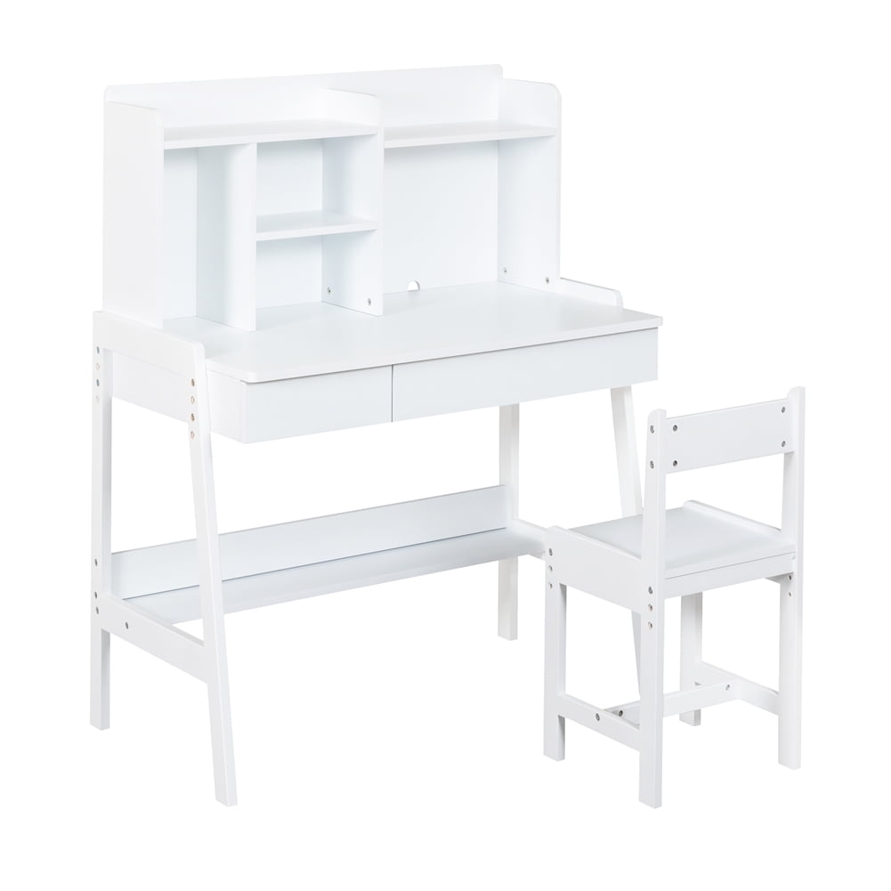 Kojooin Kids Study Desk With Chair, Wooden Children Study Table With ...