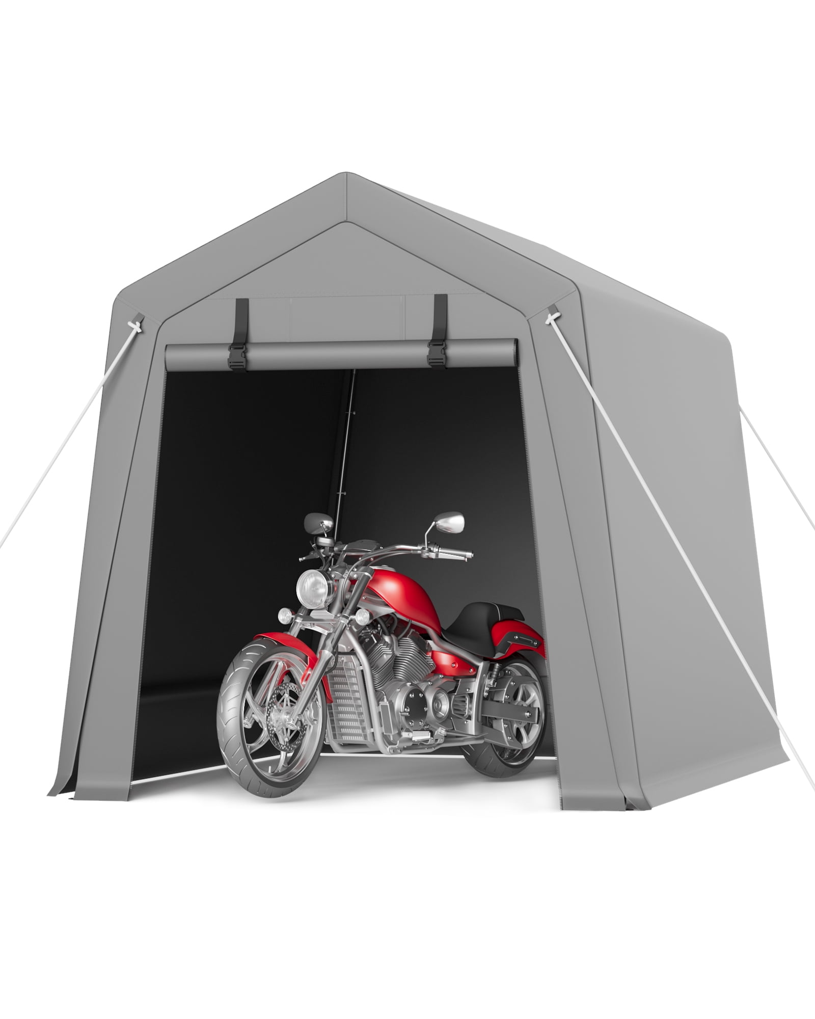 Kojooin Motorcycle Storage Sheds 6x8 FT,Portable Shed with Rolled up ...