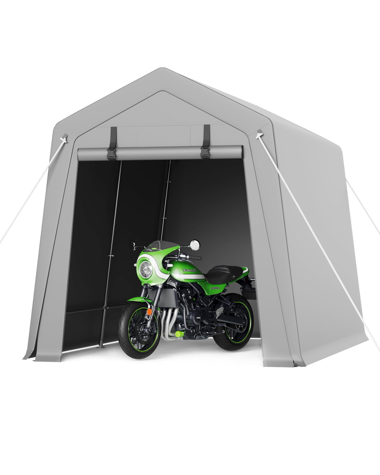 Kojooin Motorcycle Storage Sheds 7x10 FT,Portable Shed with Rolled up ...