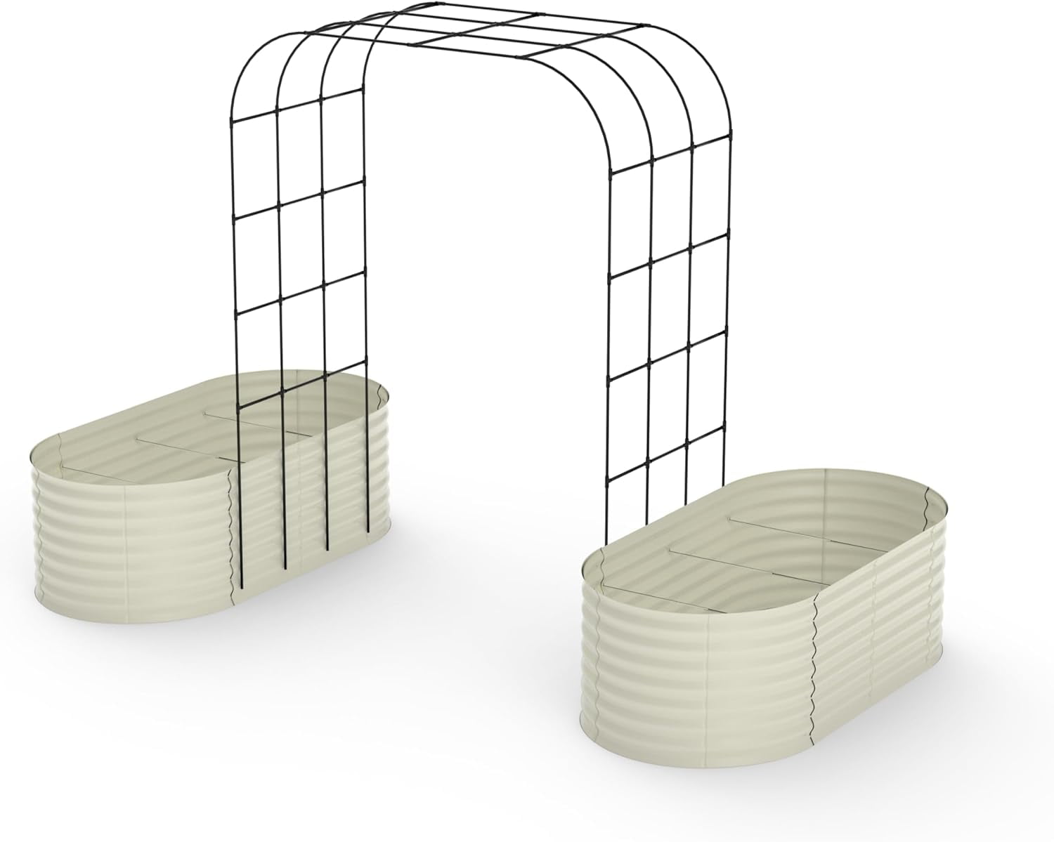 Kojooin Raised Garden Bed with 95" H Tall Arch Trellis, Metal Raised ...