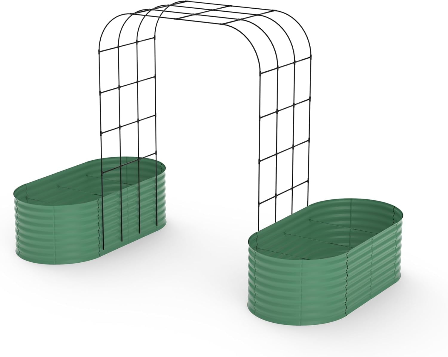 Kojooin Raised Garden Bed with 95" H Tall Arch Trellis, Metal Raised ...