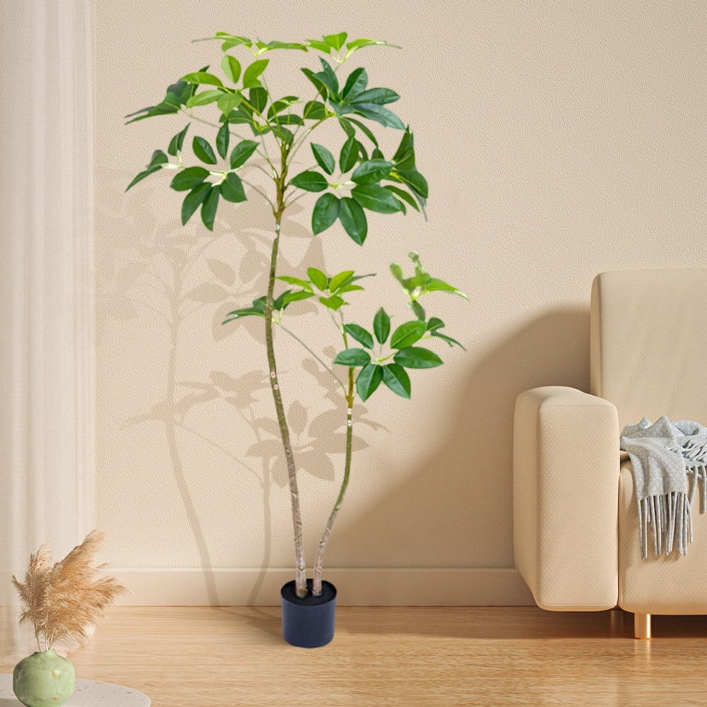 Kojooin Realistic Large Leaf Umbrella Tree - Indoor Decoration ...