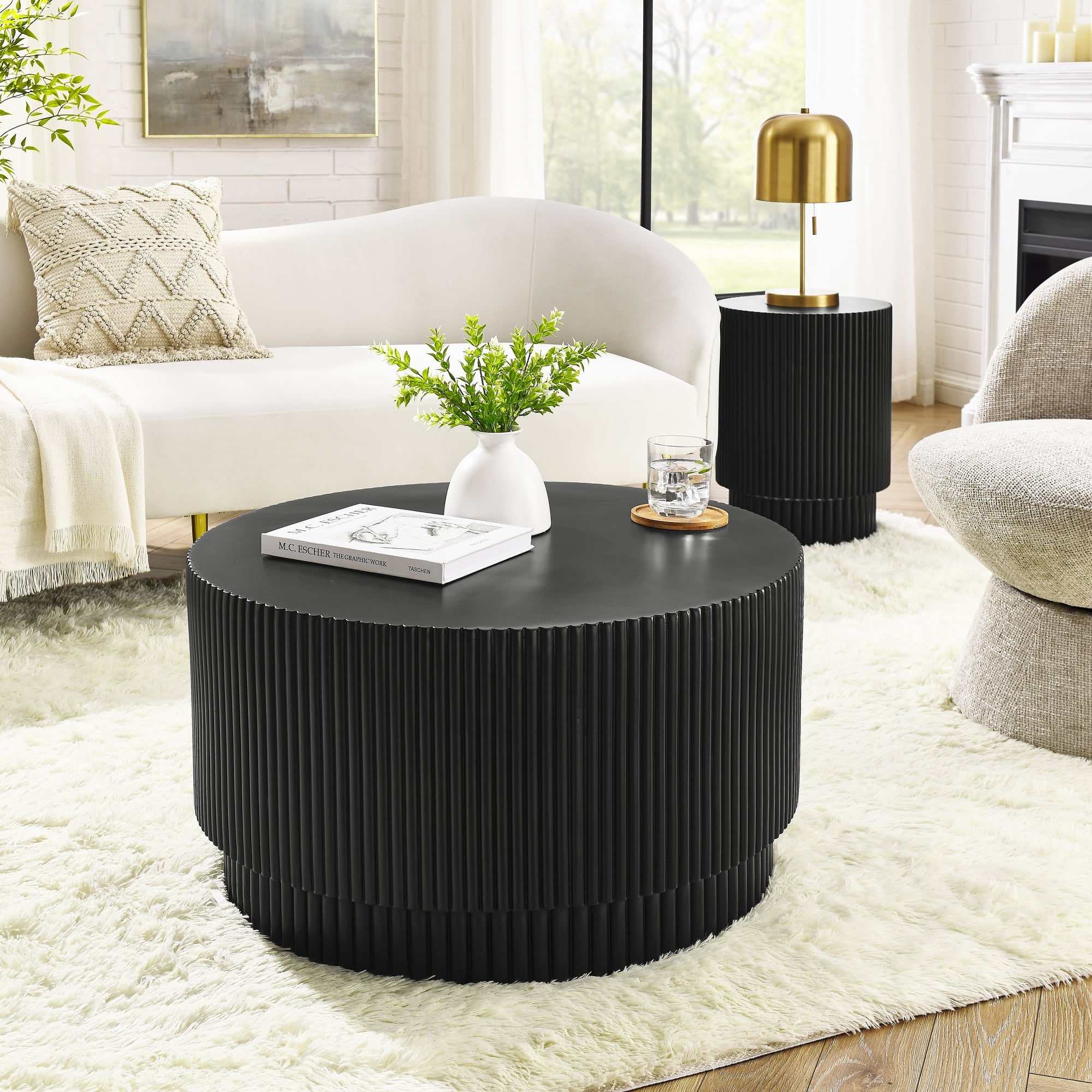 Kojooin Round Coffee Table, Modern Minimalist Style Accent Table ...