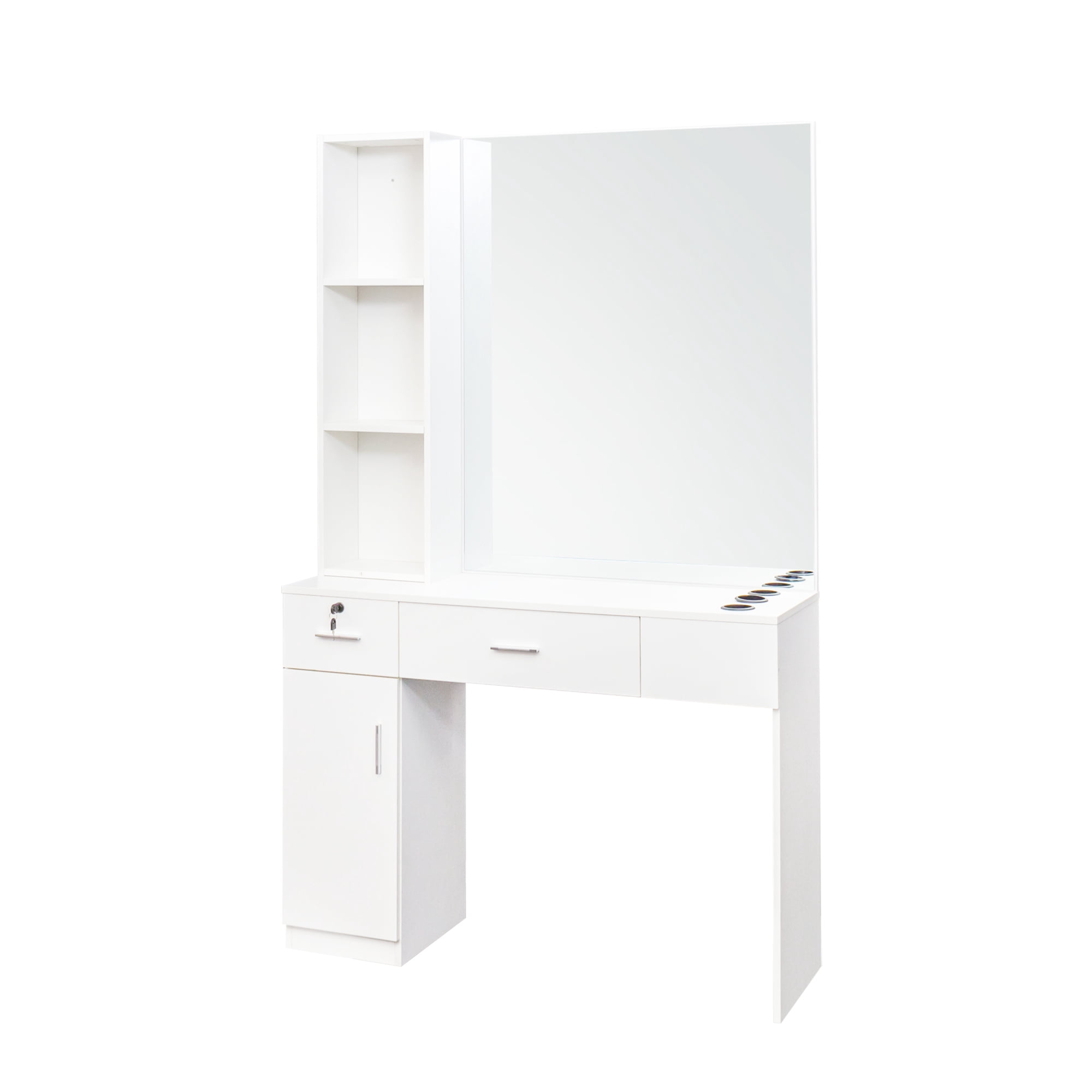 Kojooin Salon Station With Mirror, Wall Mount Barber Stations With 3 ...