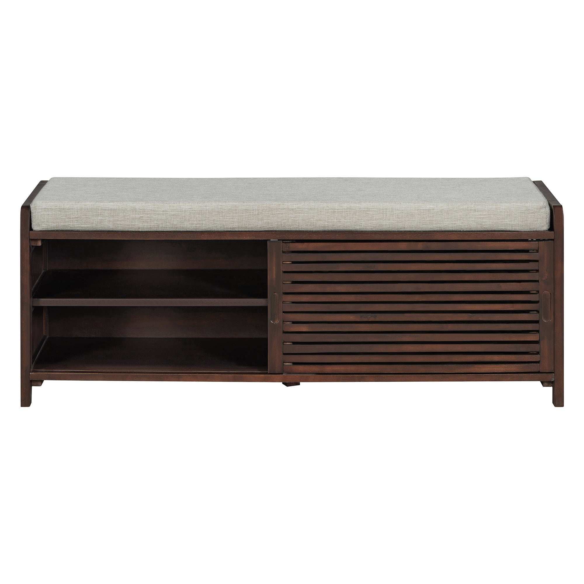 Kojooin Shoe Bench, Distressed Shutter Storage Bench With Cushion And ...