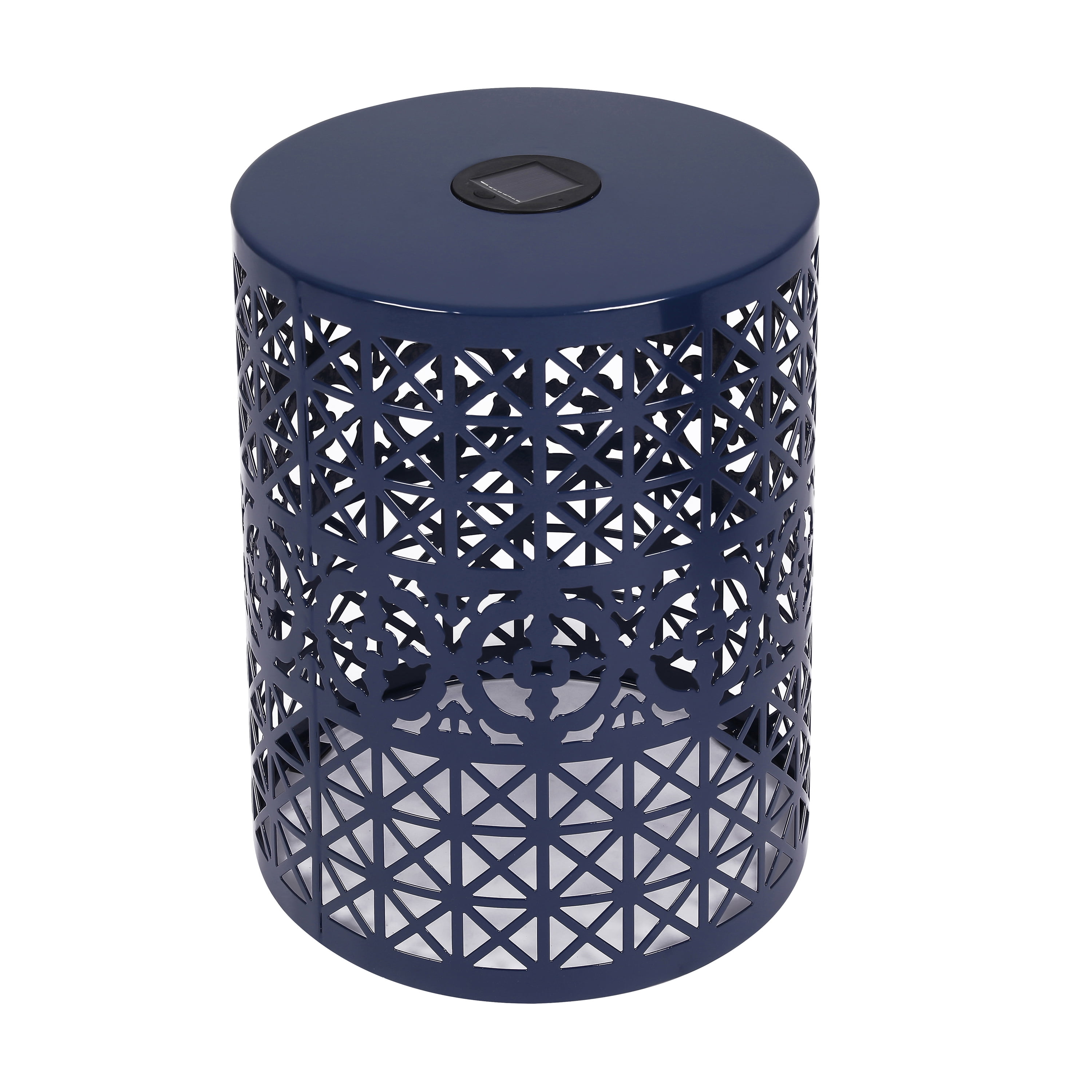 Kojooin Side Table With Built-In Solar Powered Light, Hollow-Out Design ...