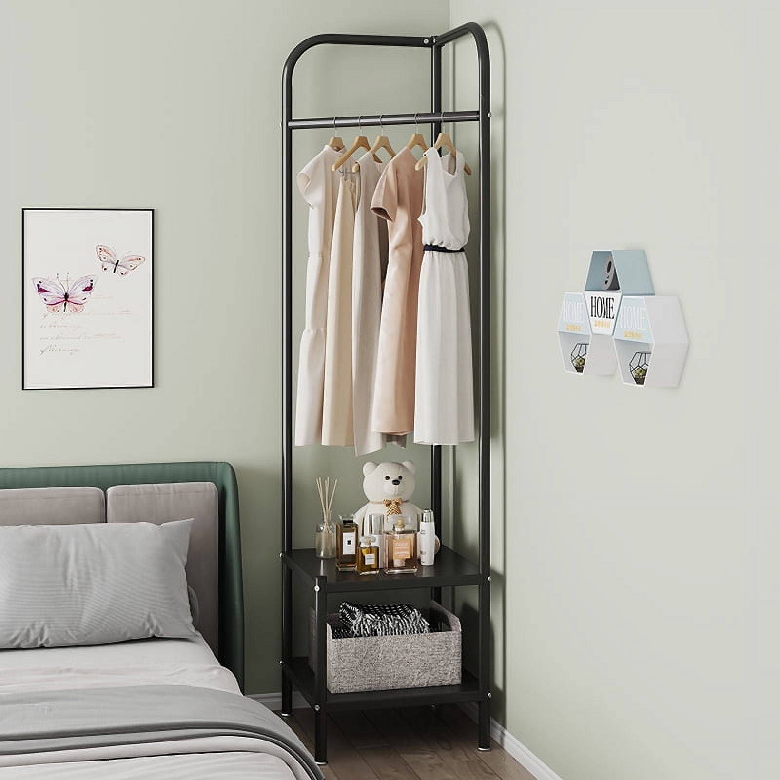 Kojooin Space-Saving Corner Clothing Rack - Stylish White Design for ...