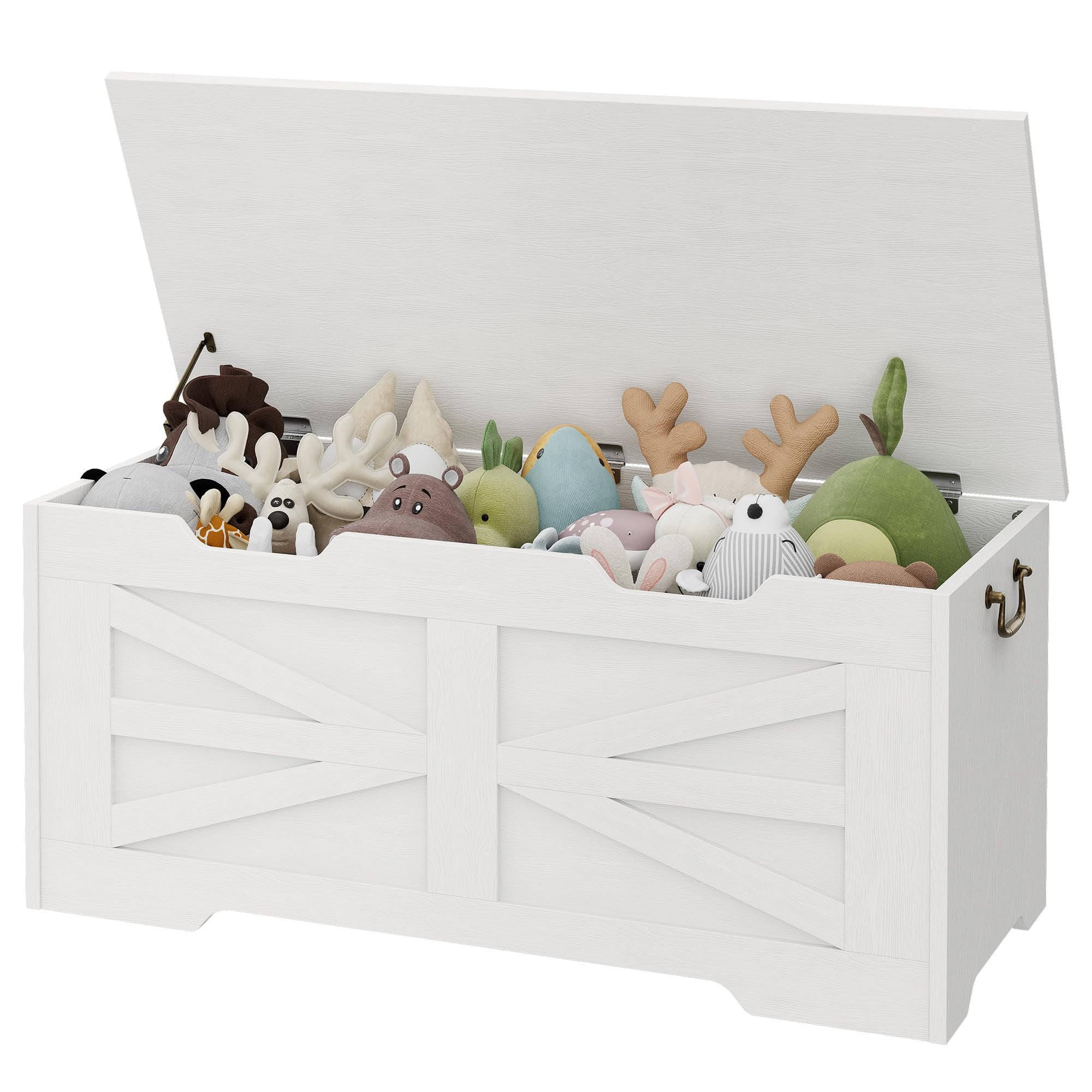 Kojooin Toy Storage Box with Lid, Wooden Toy Organizer, Unisex, with ...