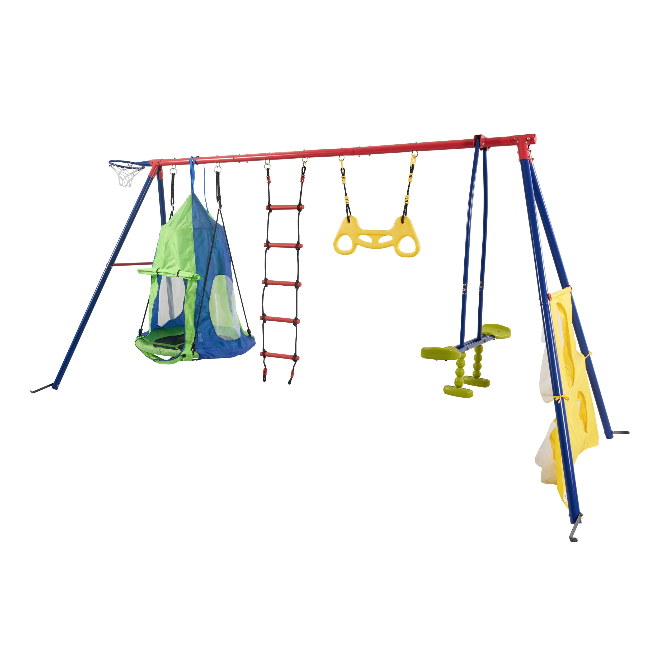 Kojooin Swing Sets For Backyard, 550lbs A-Frame Metal Swing Stand With ...