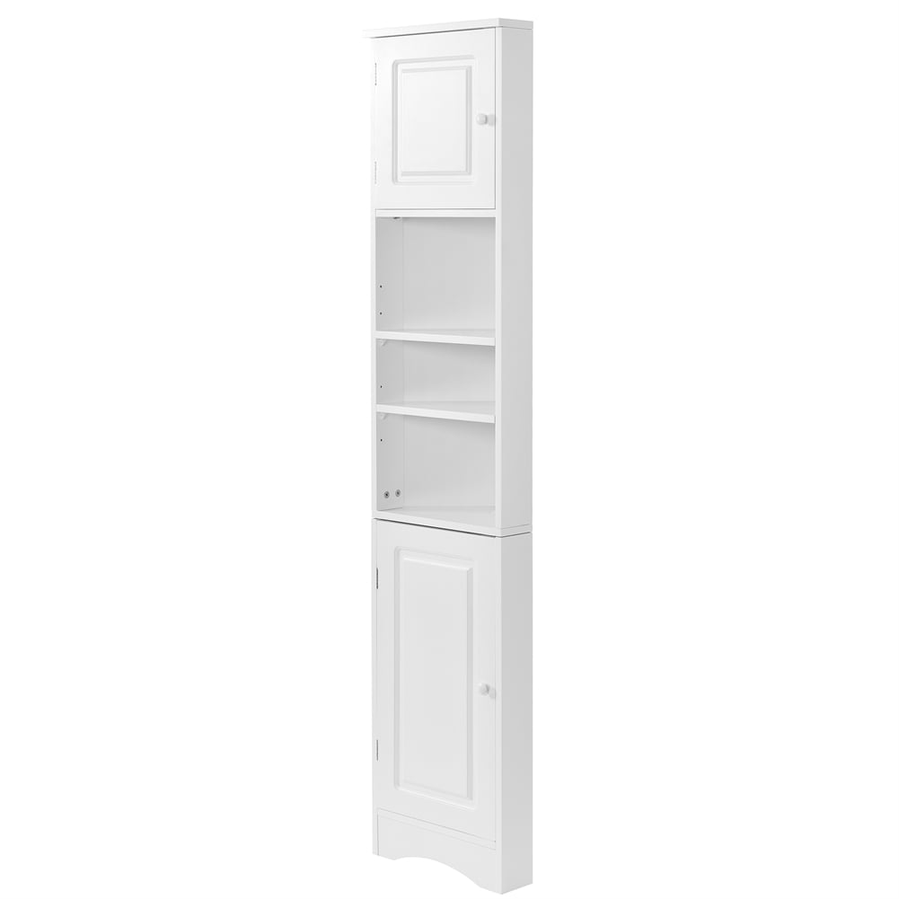 Kojooin Tall Corner Cabinet Shelves, Narrow Storage Unit With 2 Doors ...