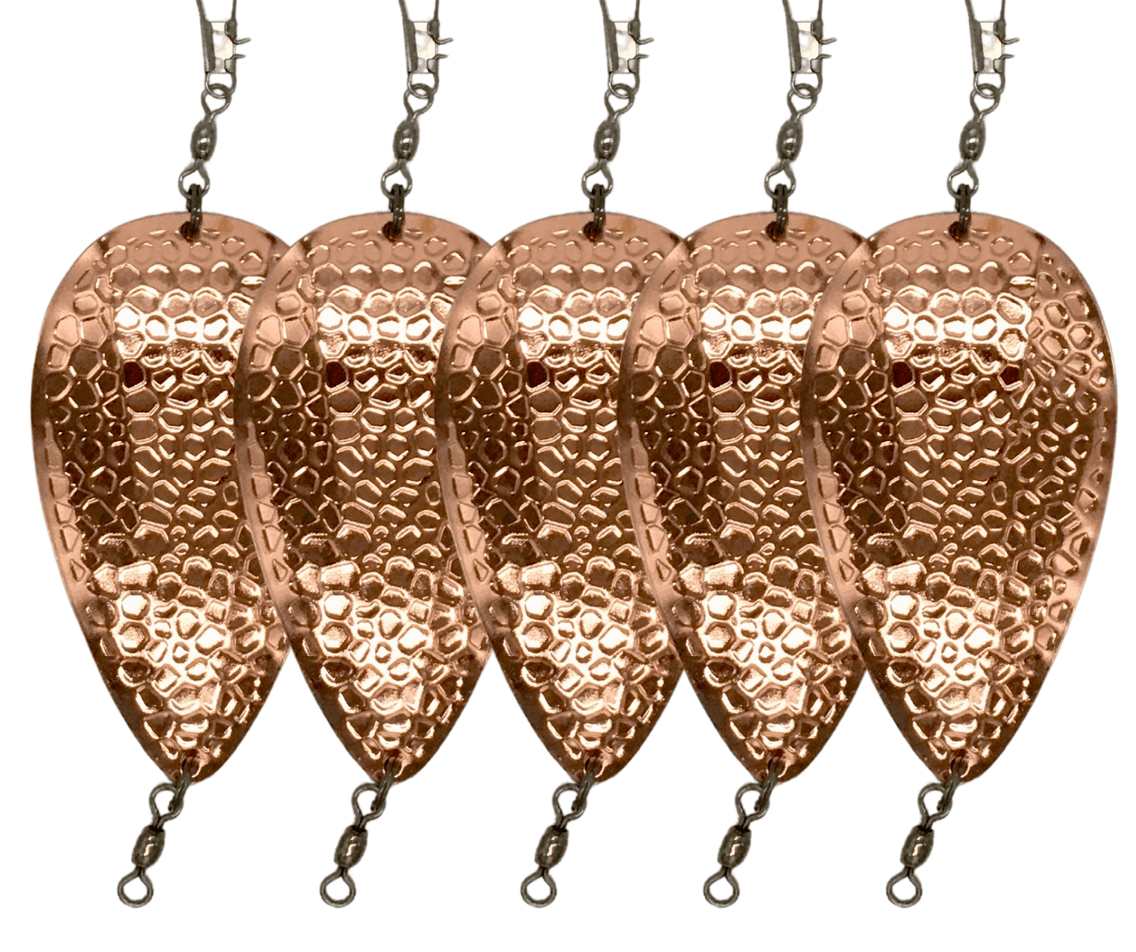 Kokanee Salmon Spring Hammered Jet Dodgers Finished 5-PK Copper ...