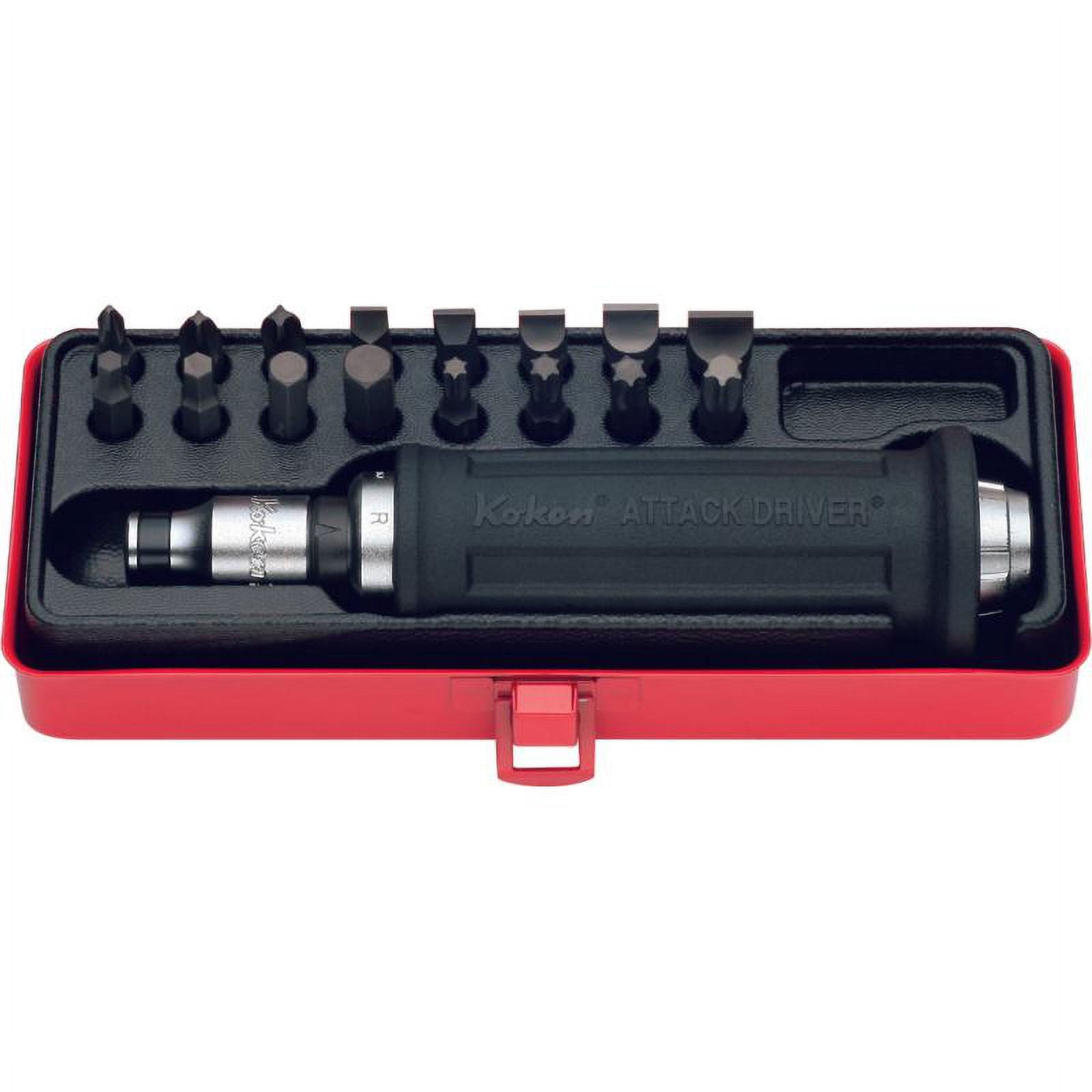 Koken AG112H 1/2 Inch Sq. Dr. Attack Driver Set Rubber Grip 18 Pieces ...