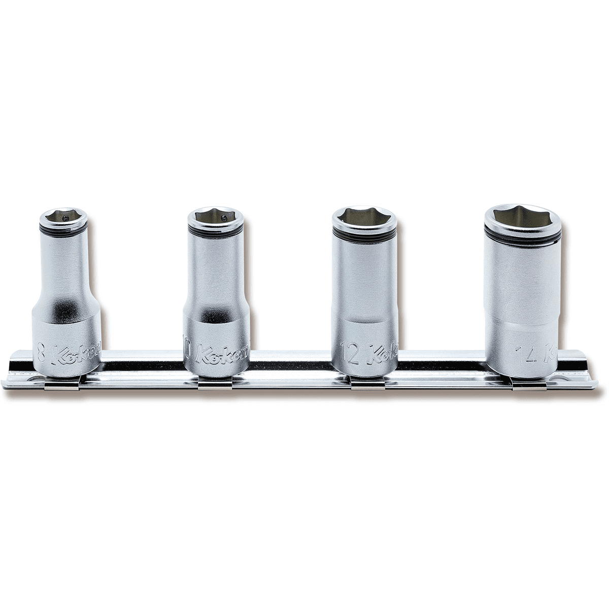 Ko-ken USA 3/8 Sq. Dr. Semi-Deep NUT GRIP Socket Set, 8mm-14mm - 4 ...