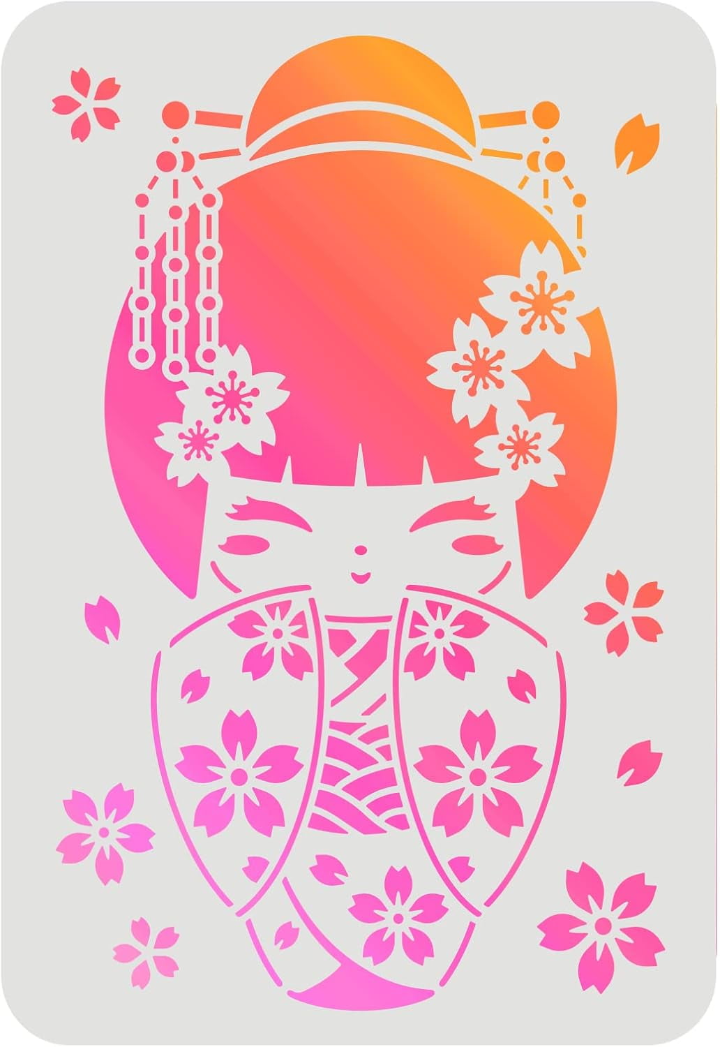 Kokeshi Japanese Stencil 11.7x8.3inch Kokeshi Dress Up Drawing Stencil ...