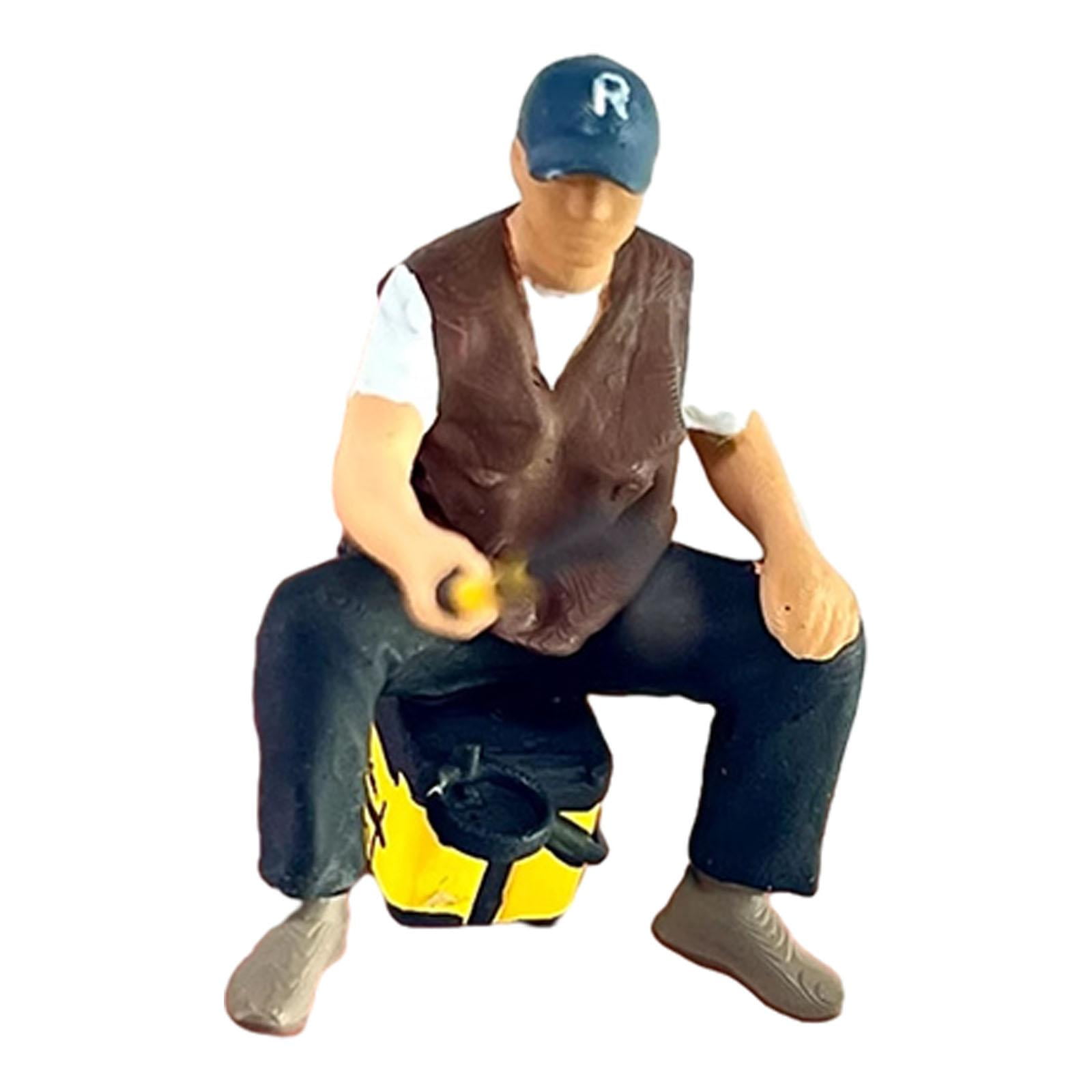 Kokiya 1/64 Scale Fishing Figure Crafts Collectible Fisherman Figure ...