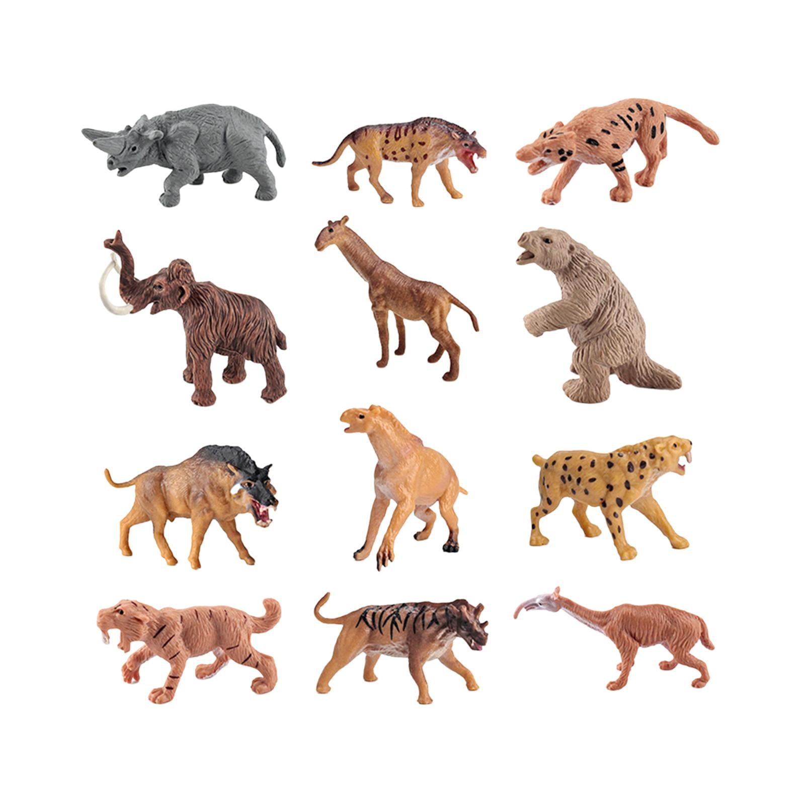 Kokiya 12 Pieces Mini Prehistoric Animal Model Holiday Present Animal ...