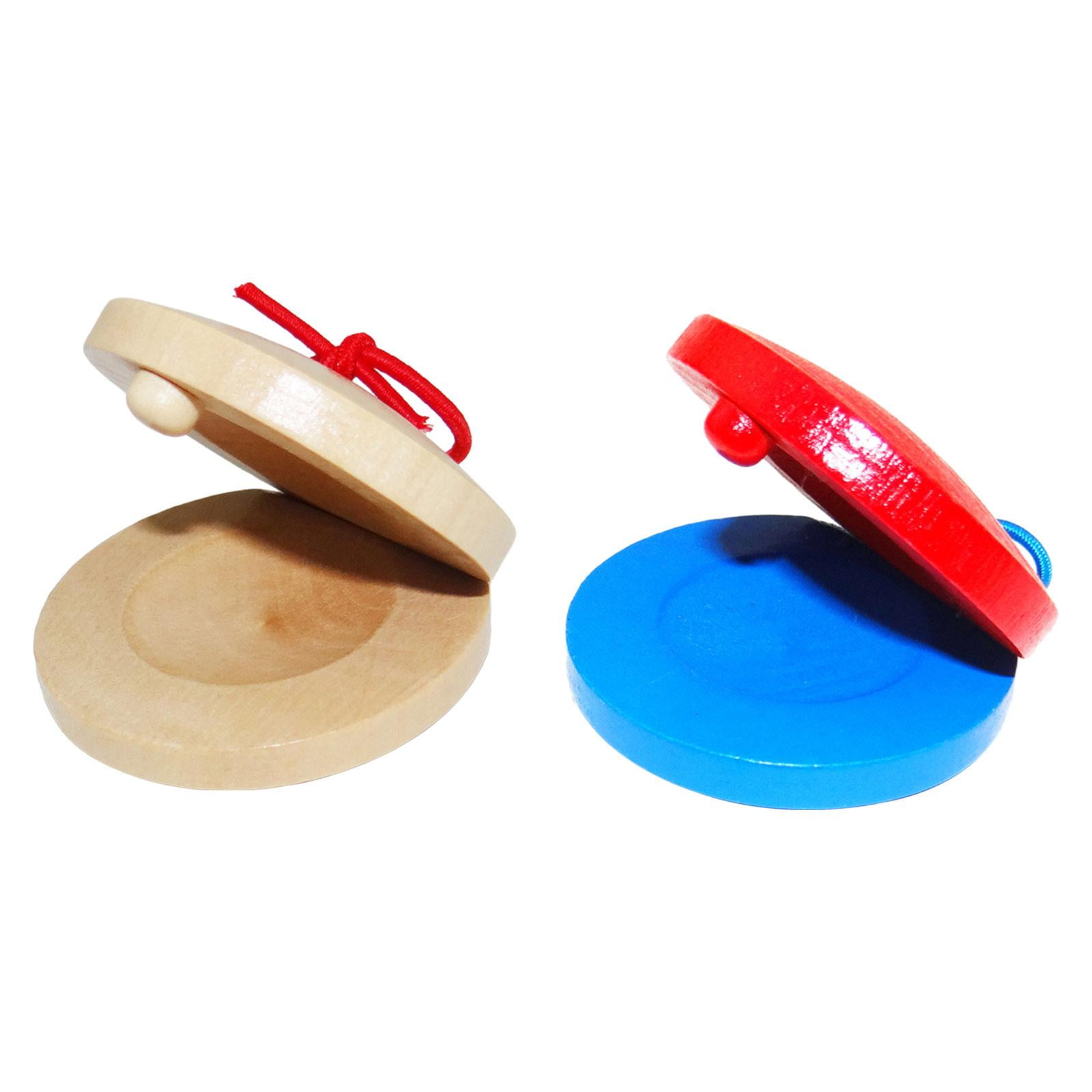 Kokiya 2 Pieces Wooden Finger Castanets Kids Musical Castanets ...