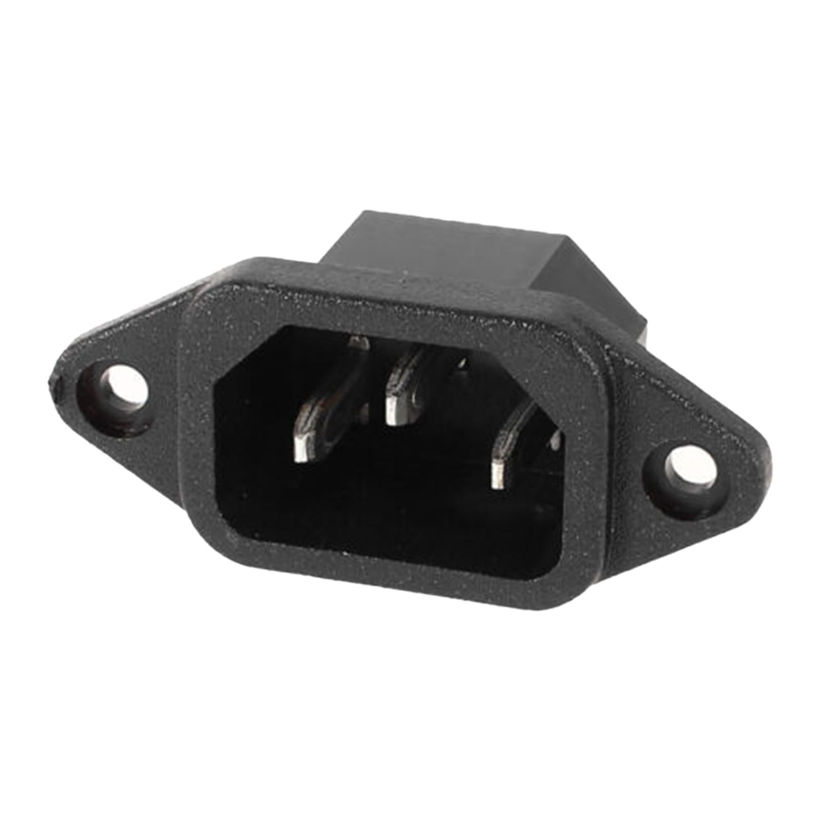 Kokiya 250V 15A Panel Mount Plug Adapter 5.1x2.4x2.8cm Blk IEC Input ...