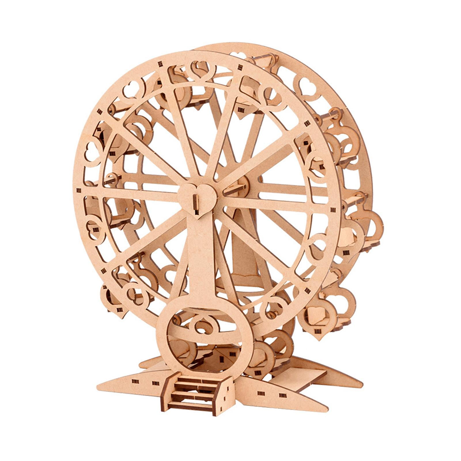 Kokiya 3D Wheel Puzzle Toys Assembly Puzzle Craft Brain Teaser Wooden ...