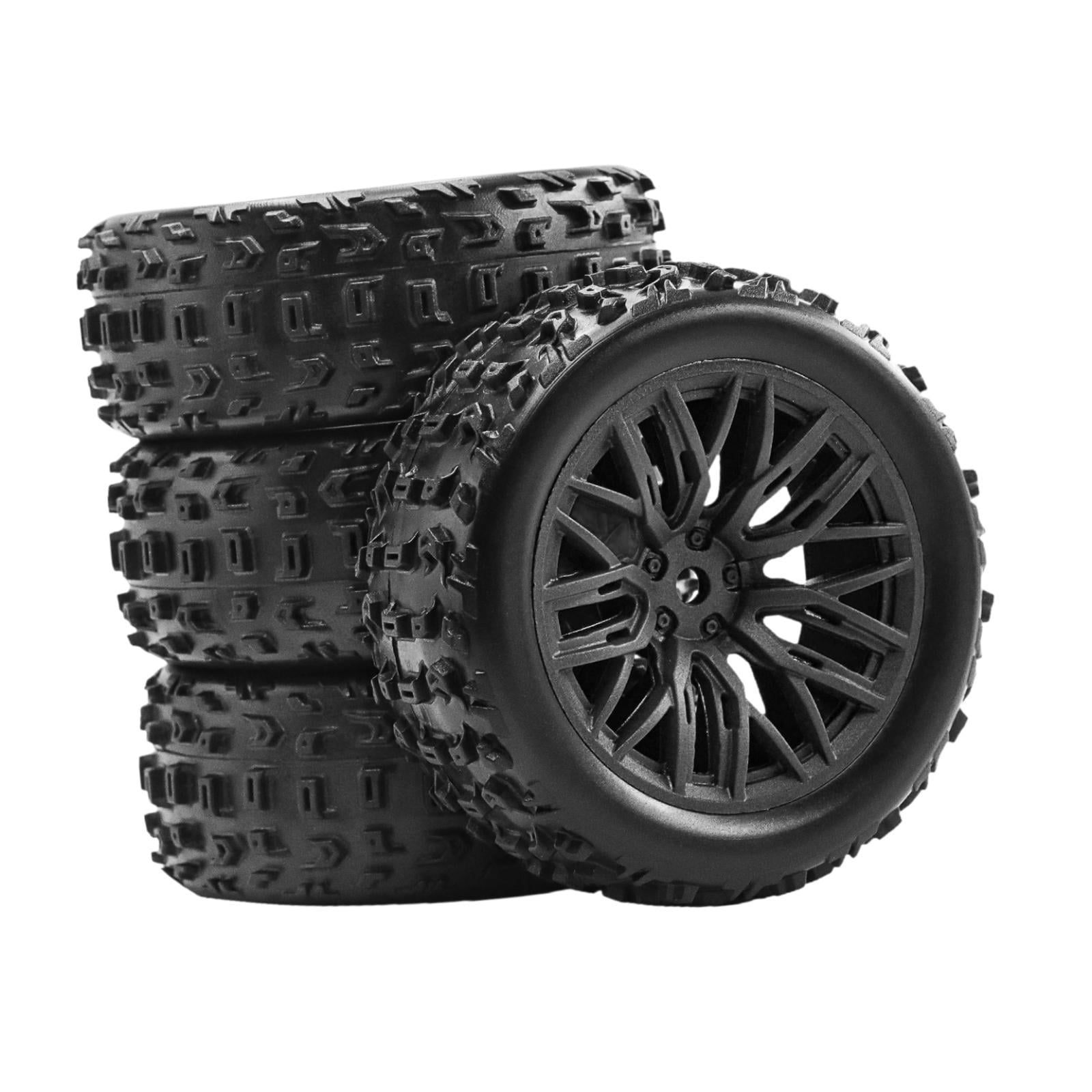 Kokiya 4 Pieces 1/18 RC Car Wheels and Tires High Parts Accessory Black ...