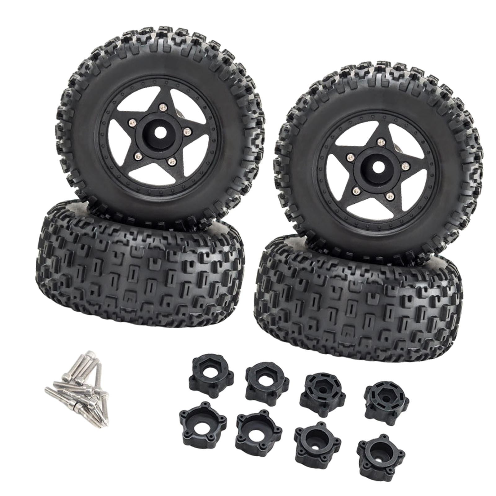 Kokiya 4Pcs 1:8 1:10 Wheels and Tires DIY Supply Rubber Tires Set Hobby ...