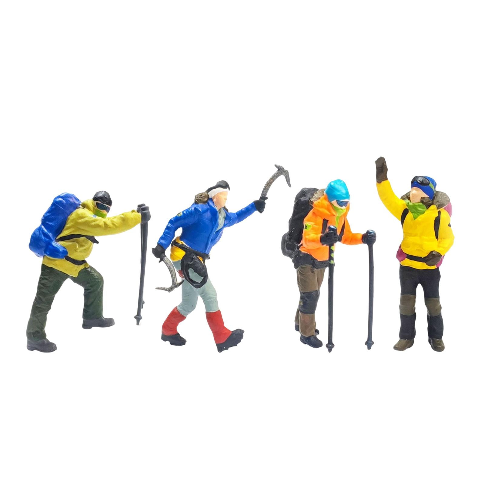 Kokiya 4Pcs 1/87 Scale Miniature Model Hiking Climbing Figures Sand ...