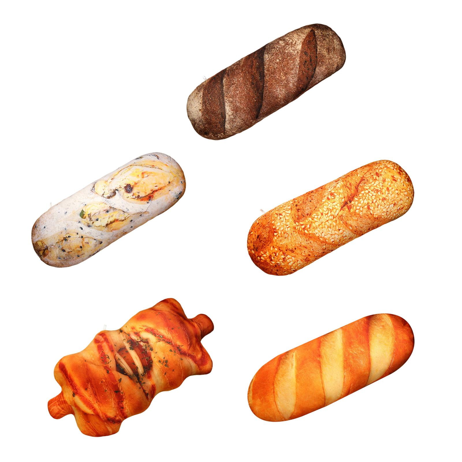 Kokiya 5 Pieces Bread Shape Toy Stuffed Food Toy for Dorm Watching TV ...