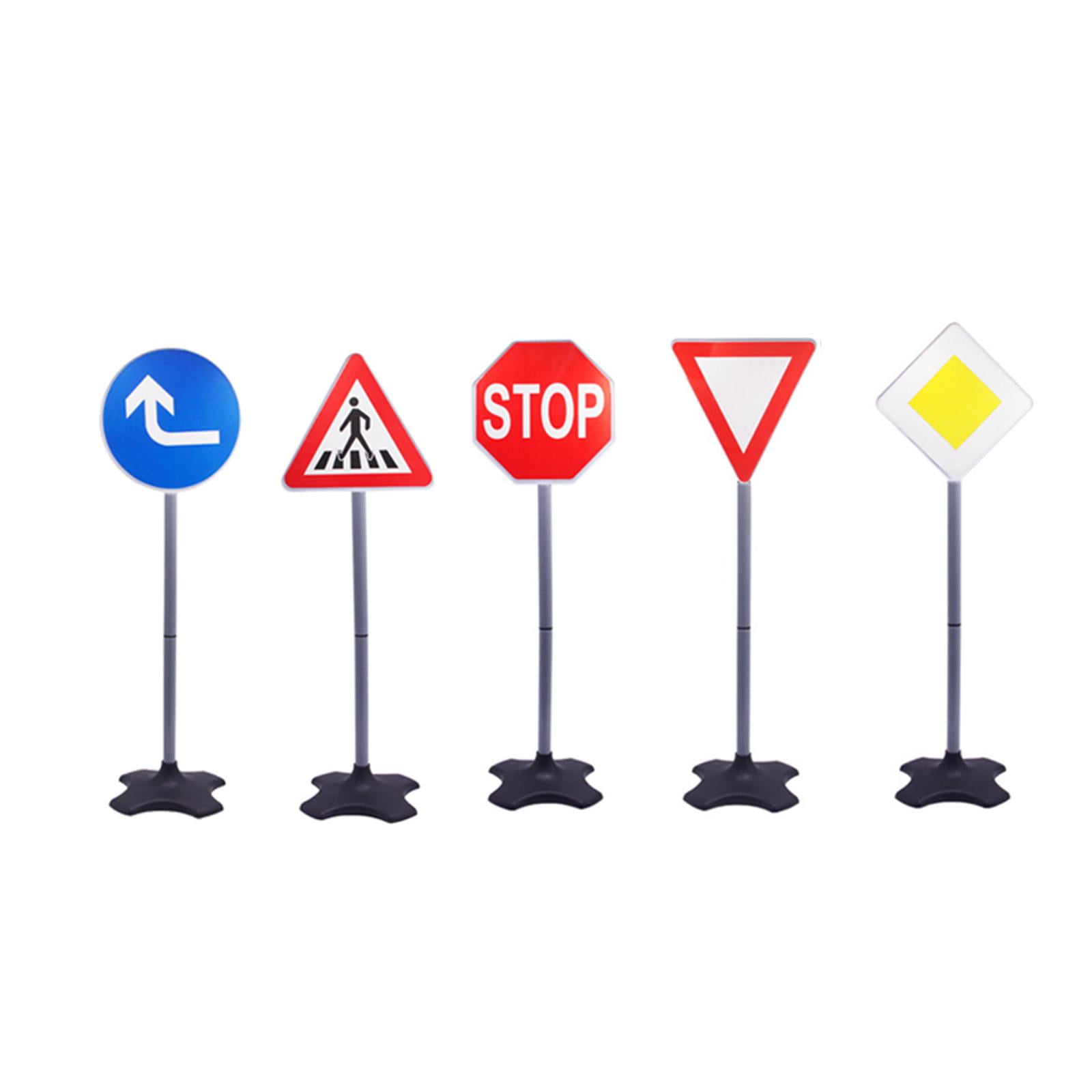 Kokiya 5Pcs Street Signs Playset Traffic Signs Playset Educational ...