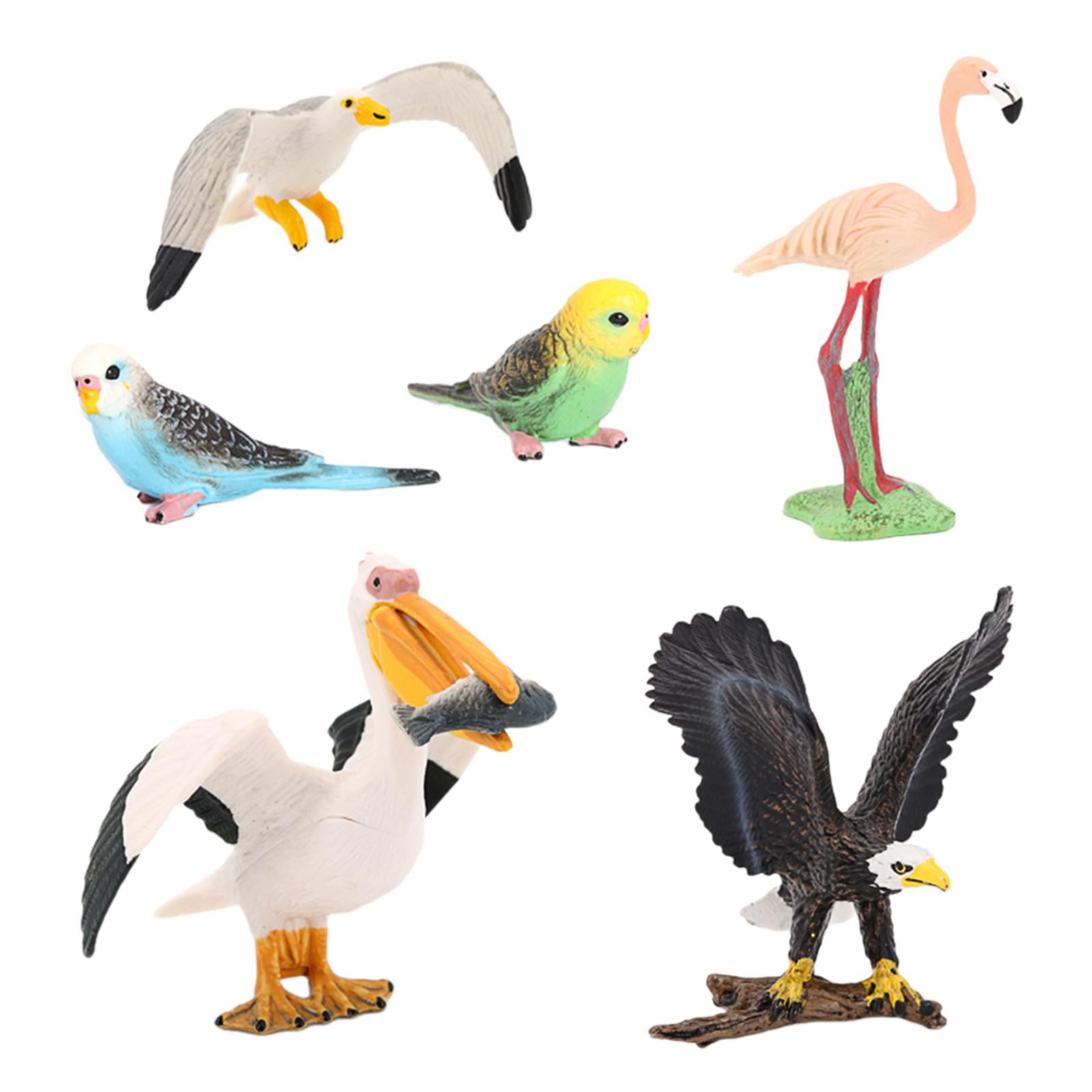Kokiya 5x Birds Animal Figures, Parrot Flamingo Figurines, Ornament ...