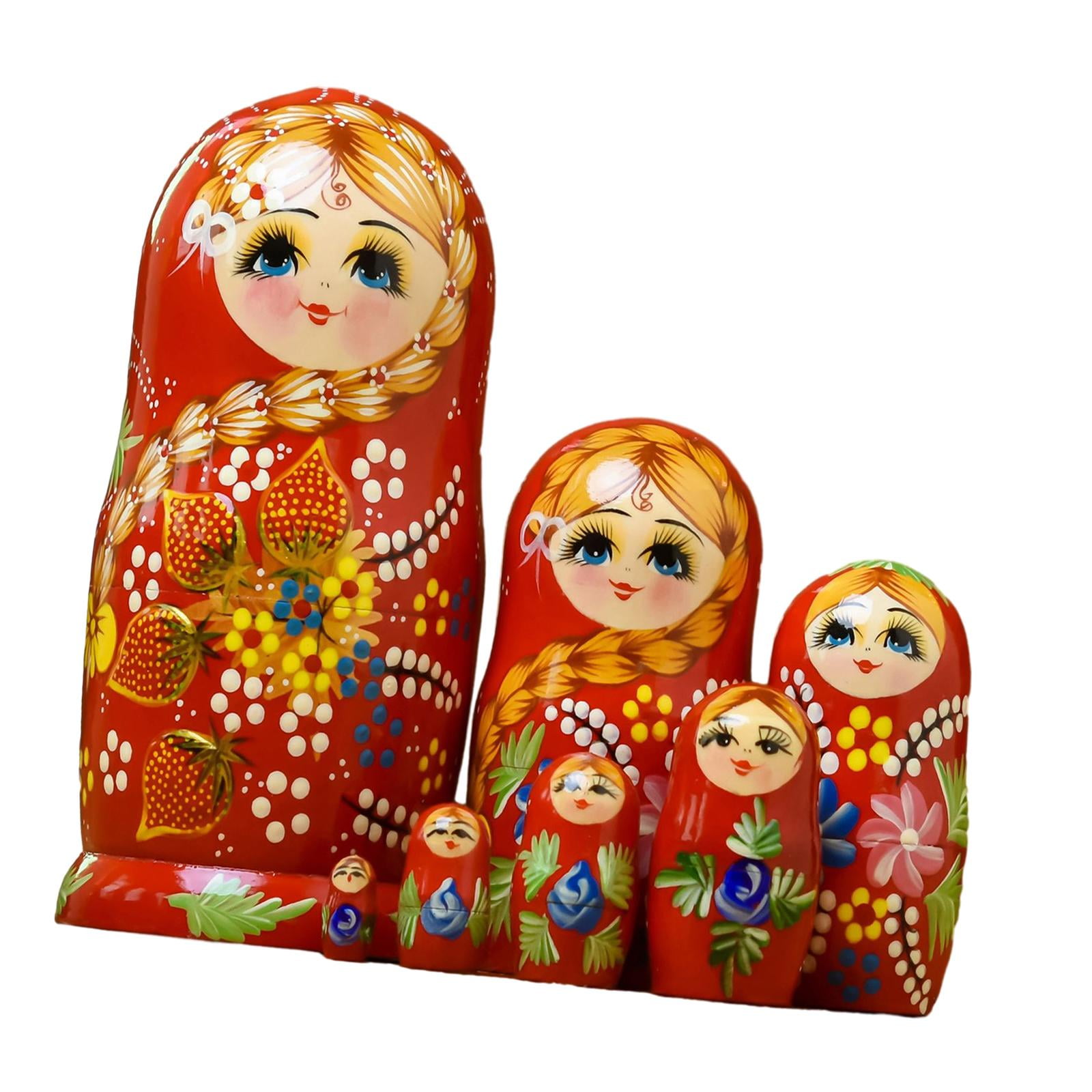 Kokiya 7 Pieces Russian Nesting Doll Wood Stacking Nested Set Stackable ...