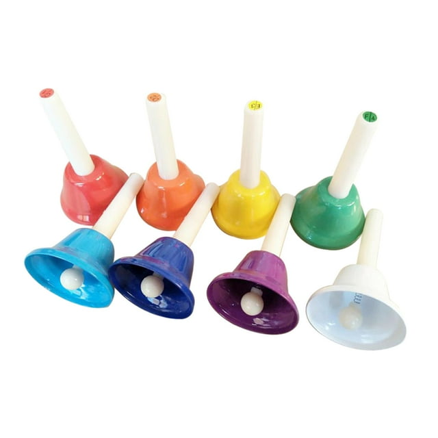 Kokiya 8 Note Diatonic Metal Hand Bells Set Musical Instrument for Kid ...