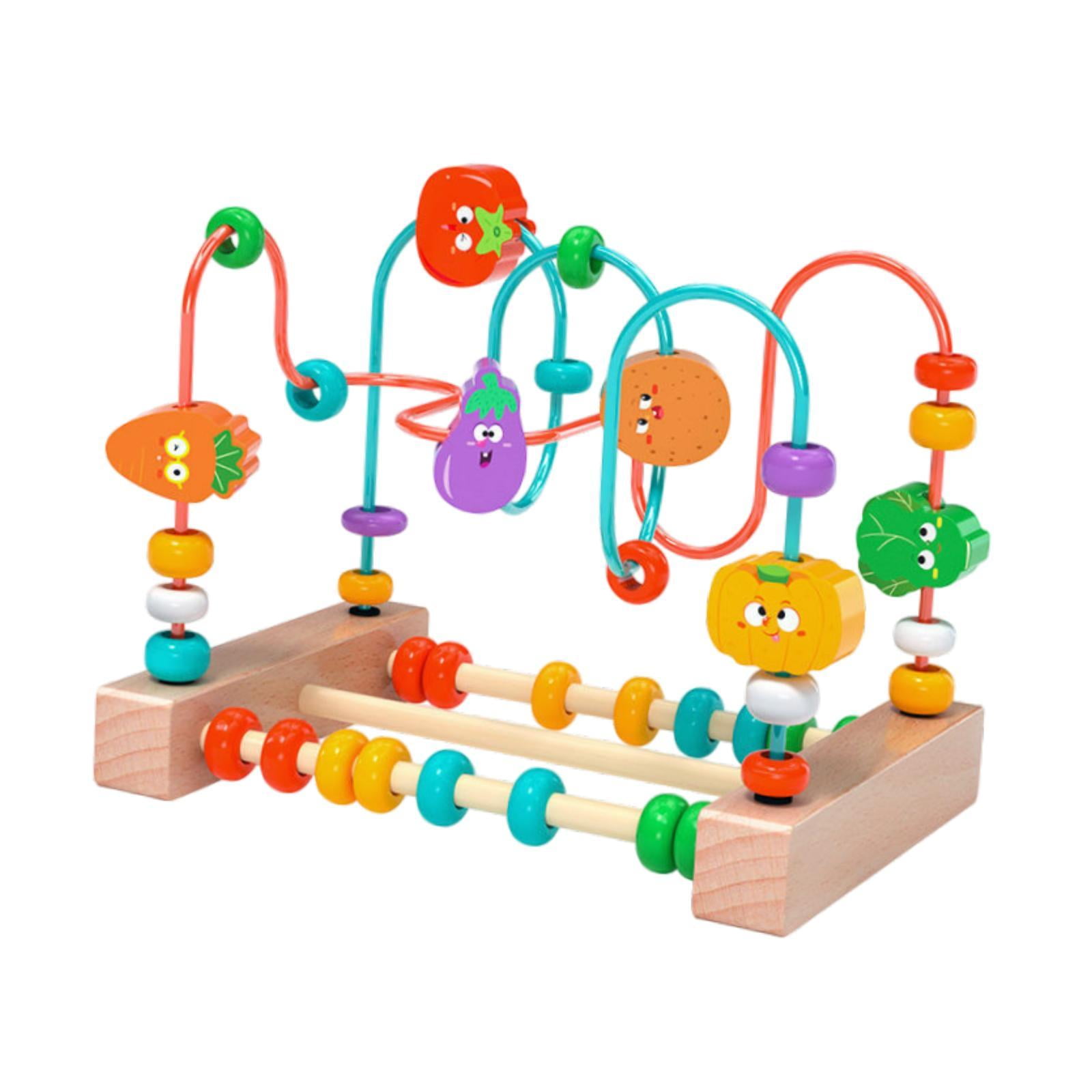 Kokiya Bead Maze Toy Math Sensory Skills Motor Skills Wooden Educational Circle Toy fruit ...