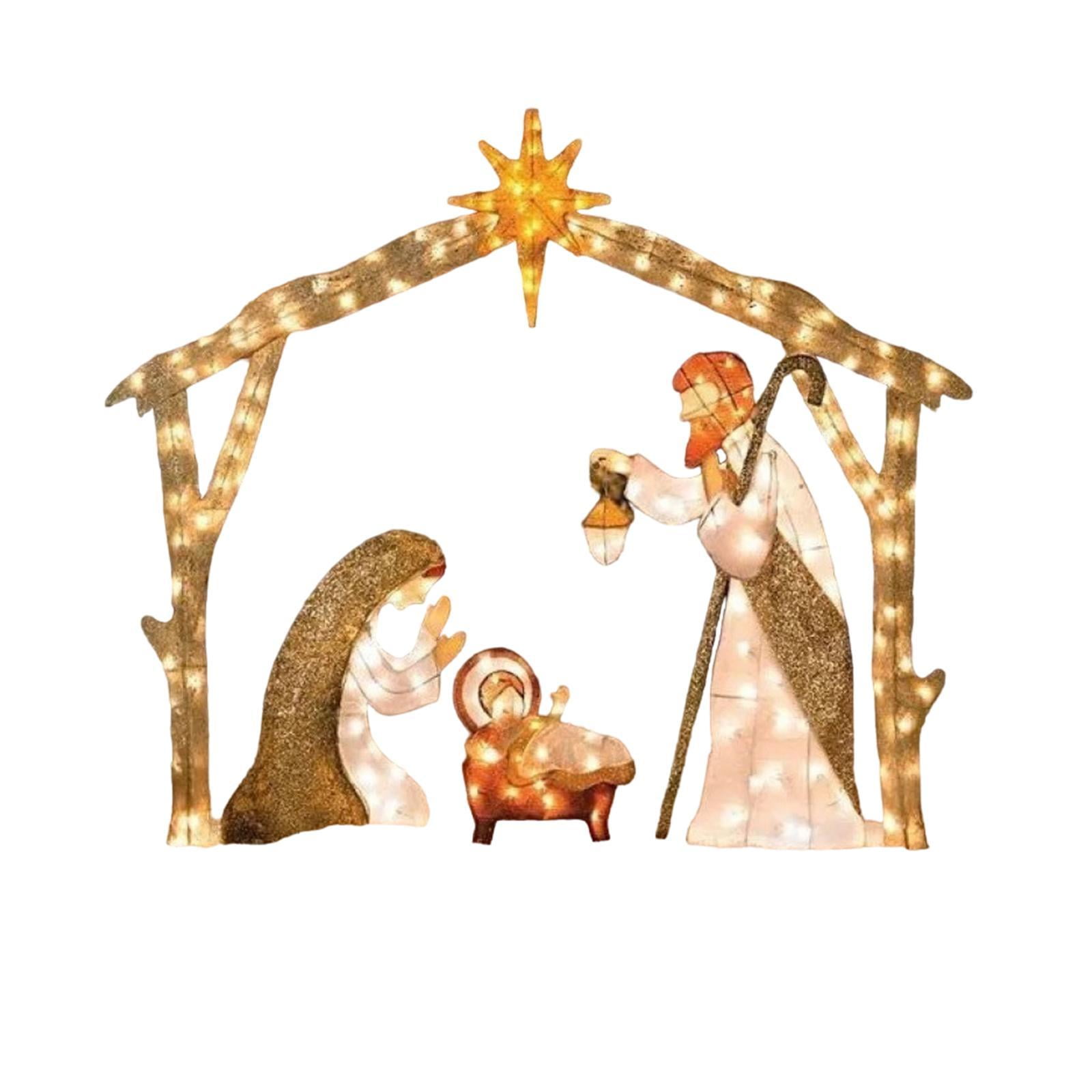 Kokiya Christmas Nativity Scene Figurine Set Light up Decorative ...