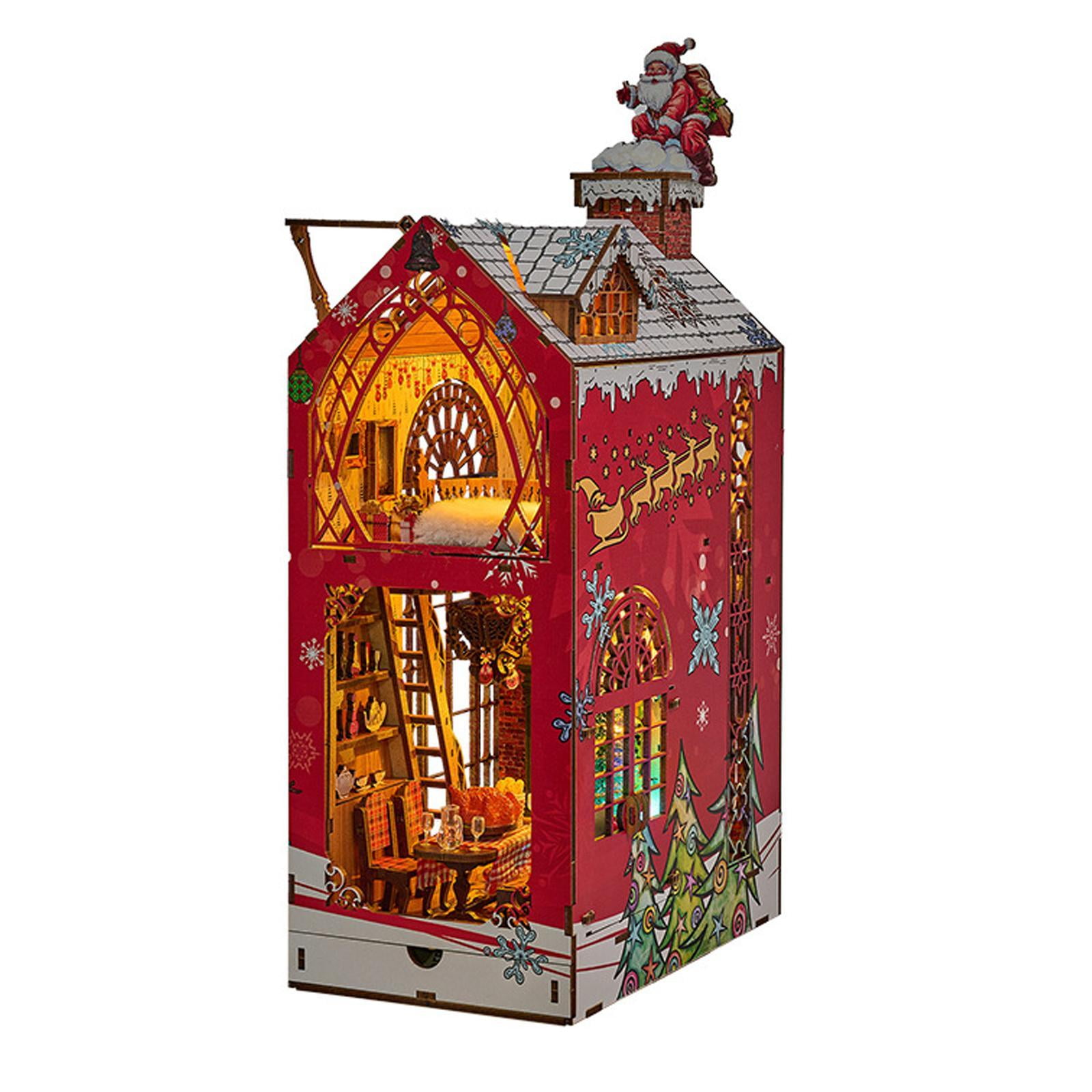 Kokiya DIY Christmas Bookend Kits Bookshelf Insert Decor Alley for ...