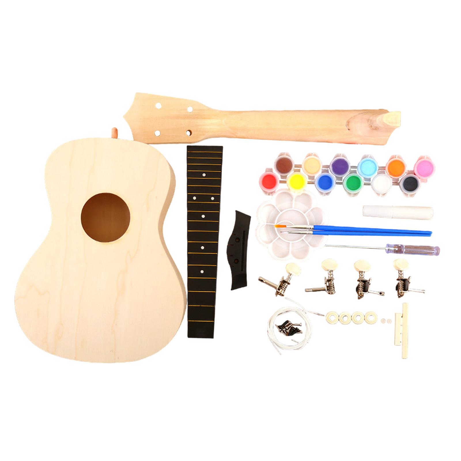 Kokiya DIY Ukulele Kits Instrument Unfinished Wooden Supplies Crafts ...