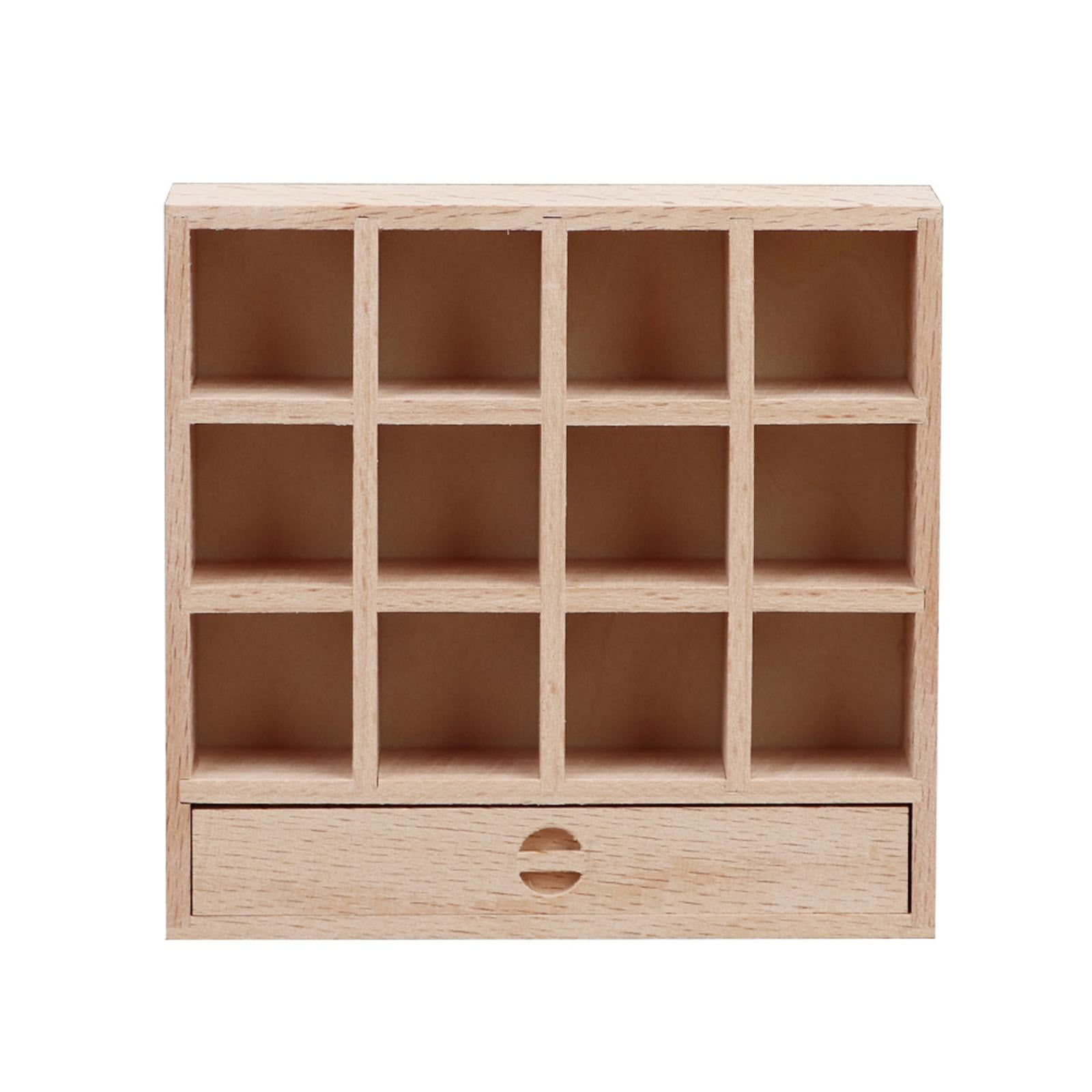 Kokiya Doll House Display Shelf with Drawer Wooden Mini 12 Compartment ...