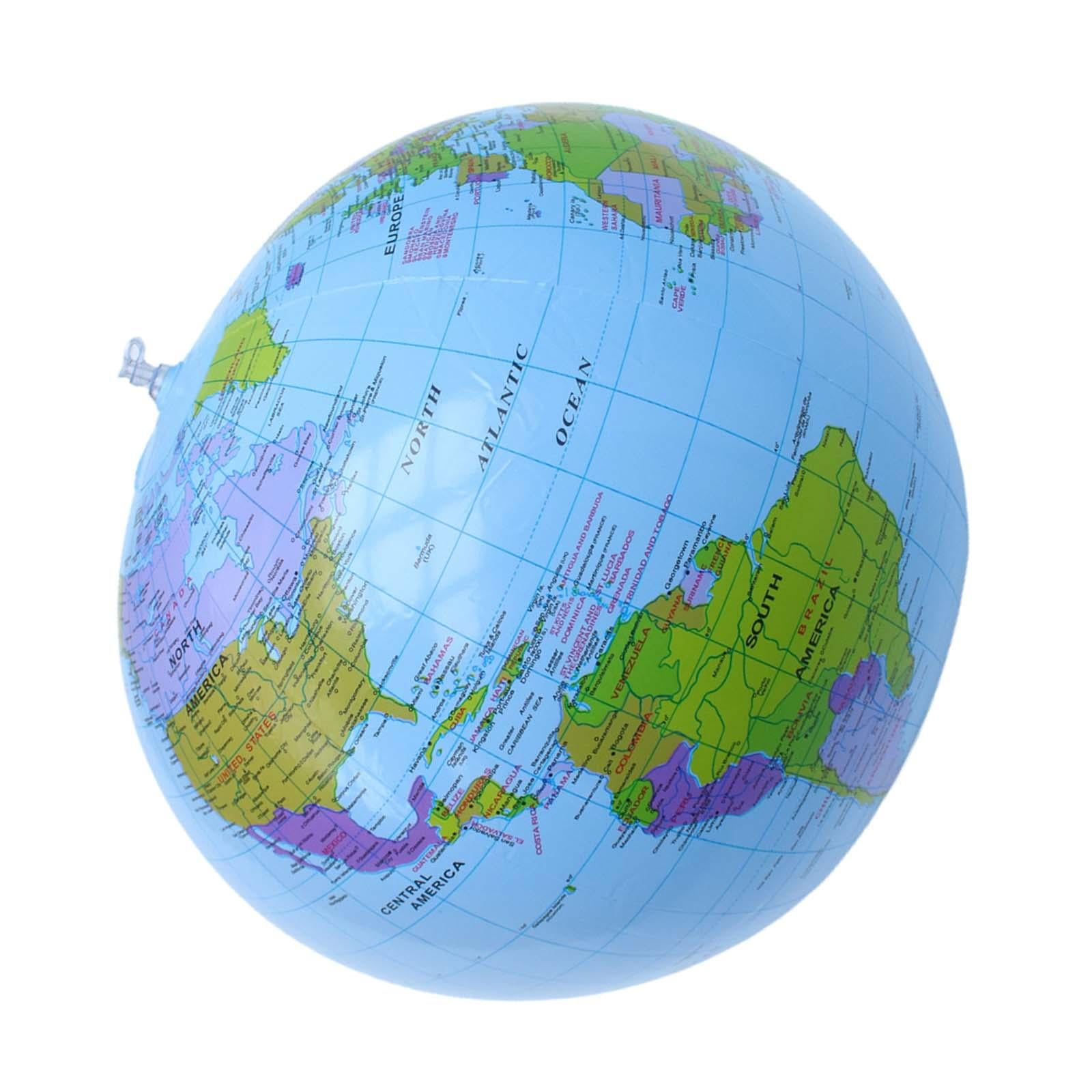 Kokiya Inflatable Globe Beach Ball PVC Balloon Toy Easy to Read ...