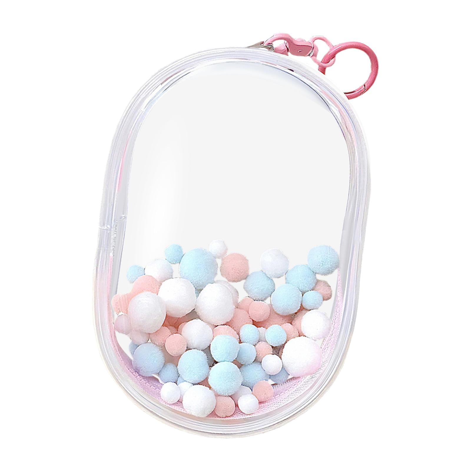 Kokiya Mini Doll Storage Bag Collectors PVC Clear Doll Display Bag for 15/20cm Doll Pink L with ...